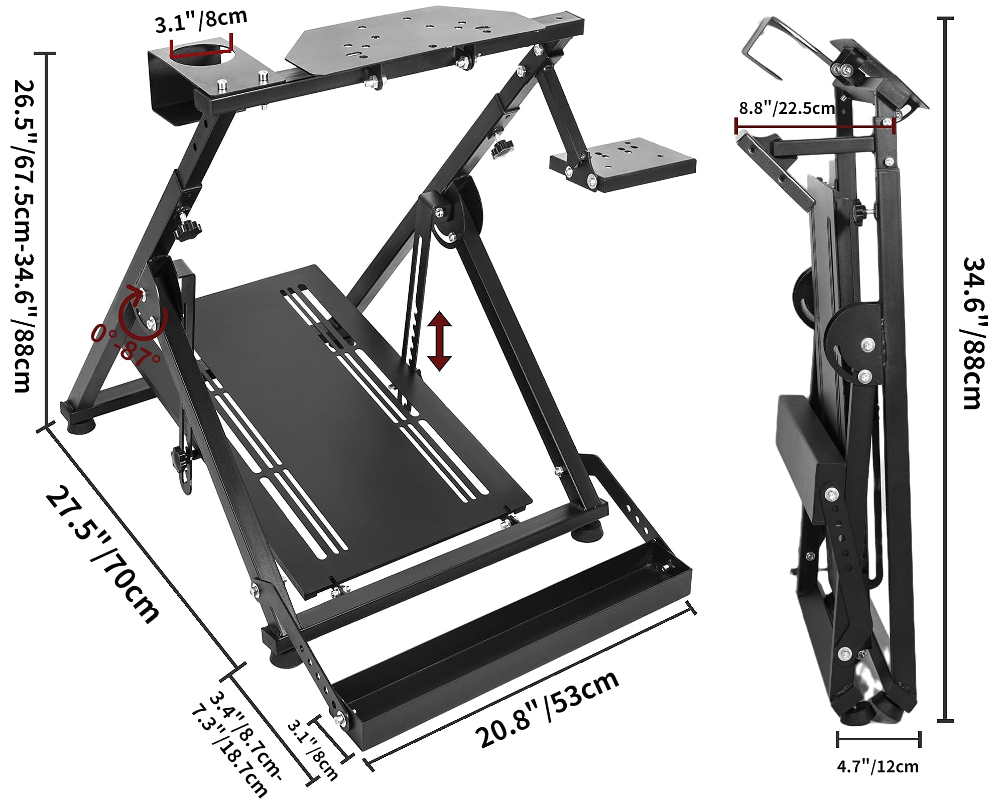 Snapklik.com : Marada X-shaped Foldable Racing Wheel Stand Fits For ...