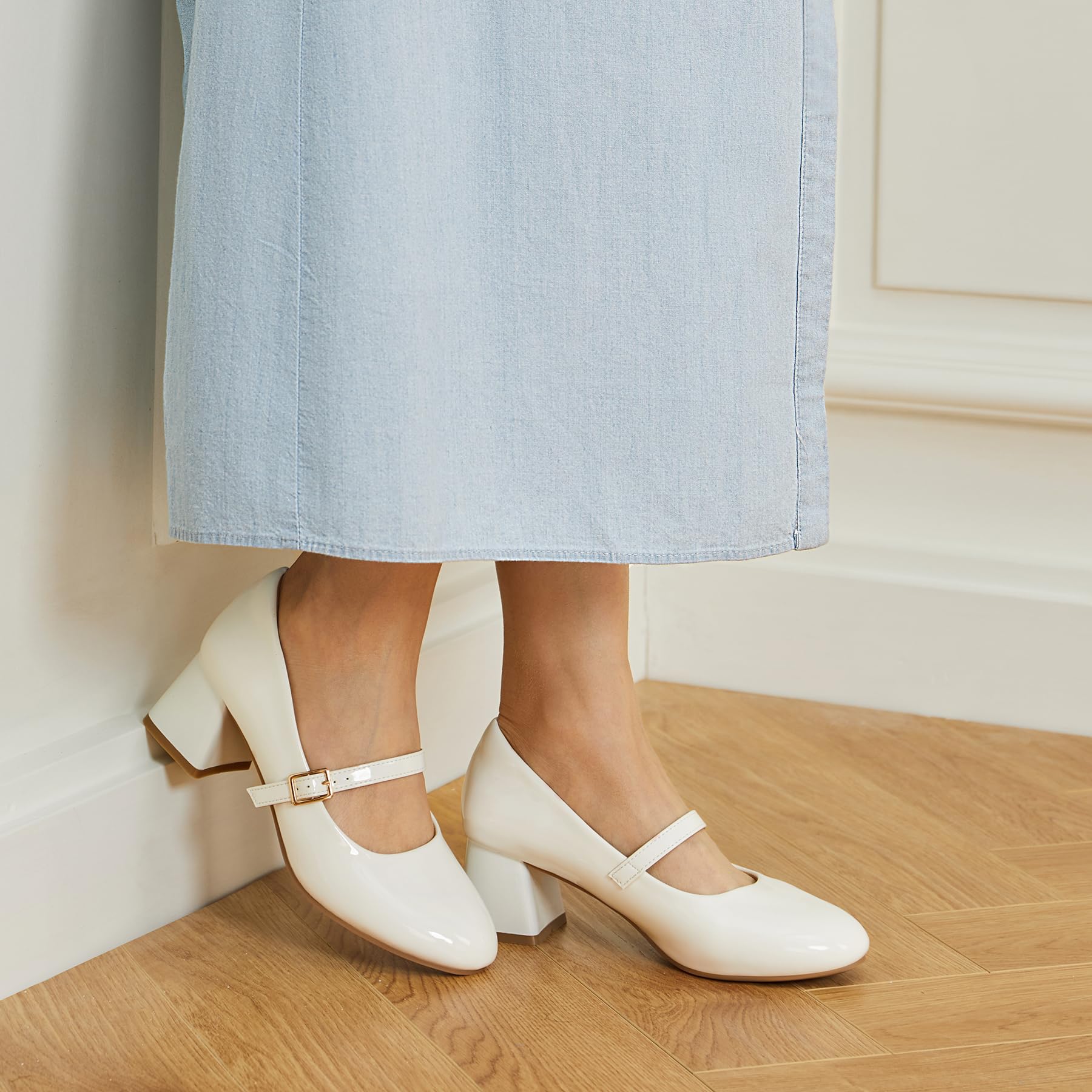 Snapklik.com : Mary Jane Shoes Women, Chunky Mary Janes Heels For Women ...