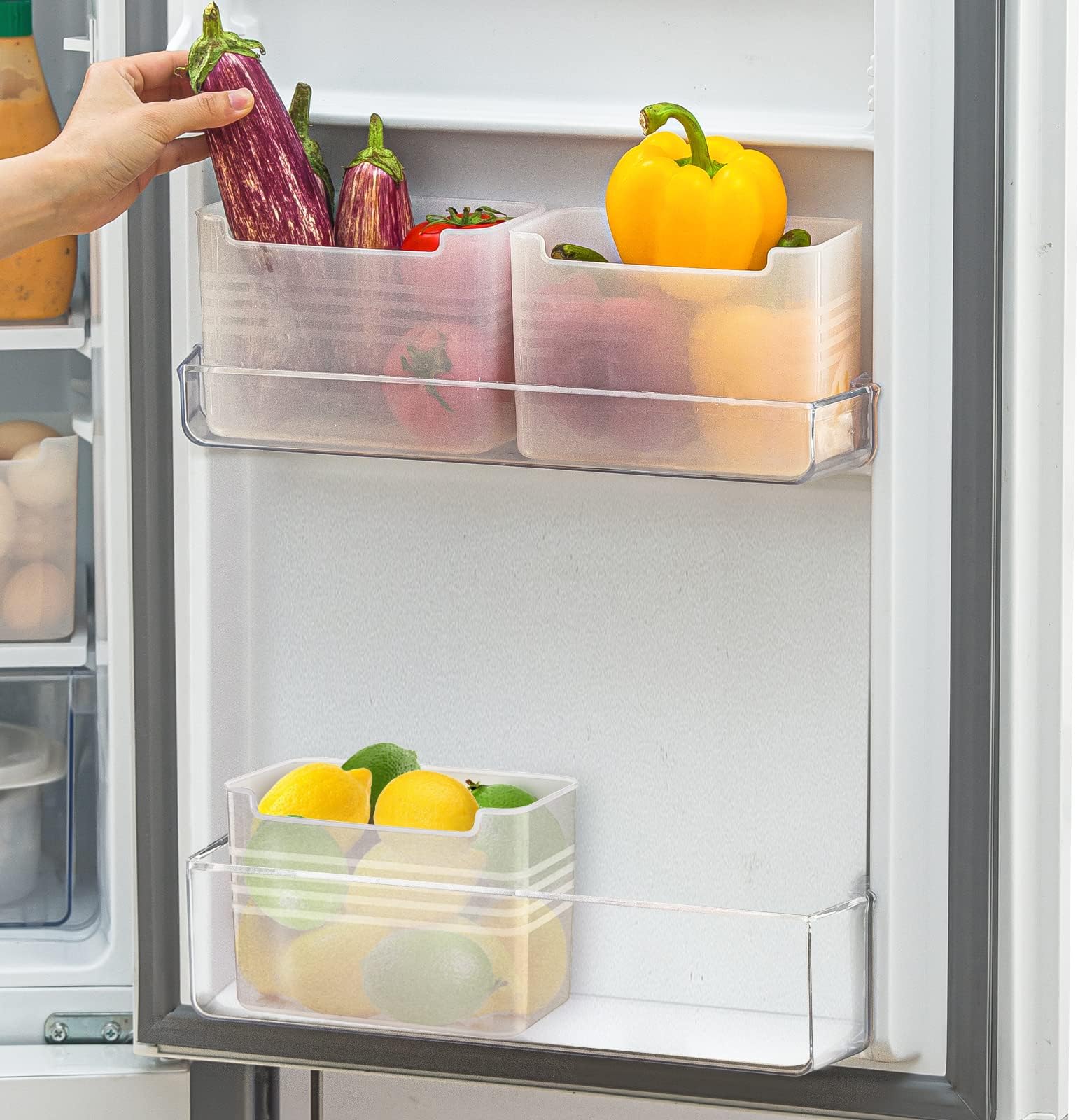 Amazon.com: Poeland Refrigerator Organizer Box, Plastic Fridge Side ...