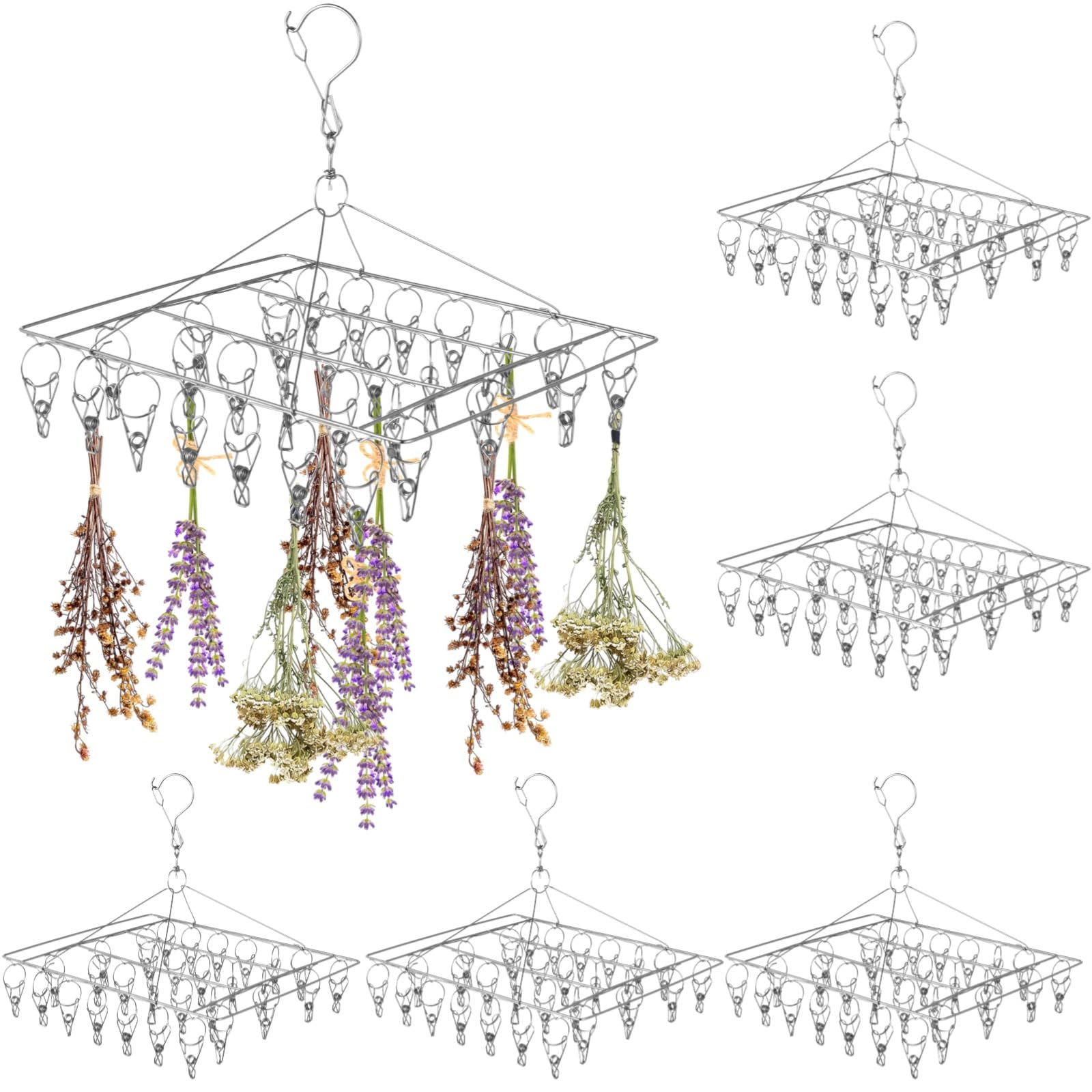 Amazon.com: Homaisson 6 PCS Herb Drying Rack, Stainless Steel Hanging ...