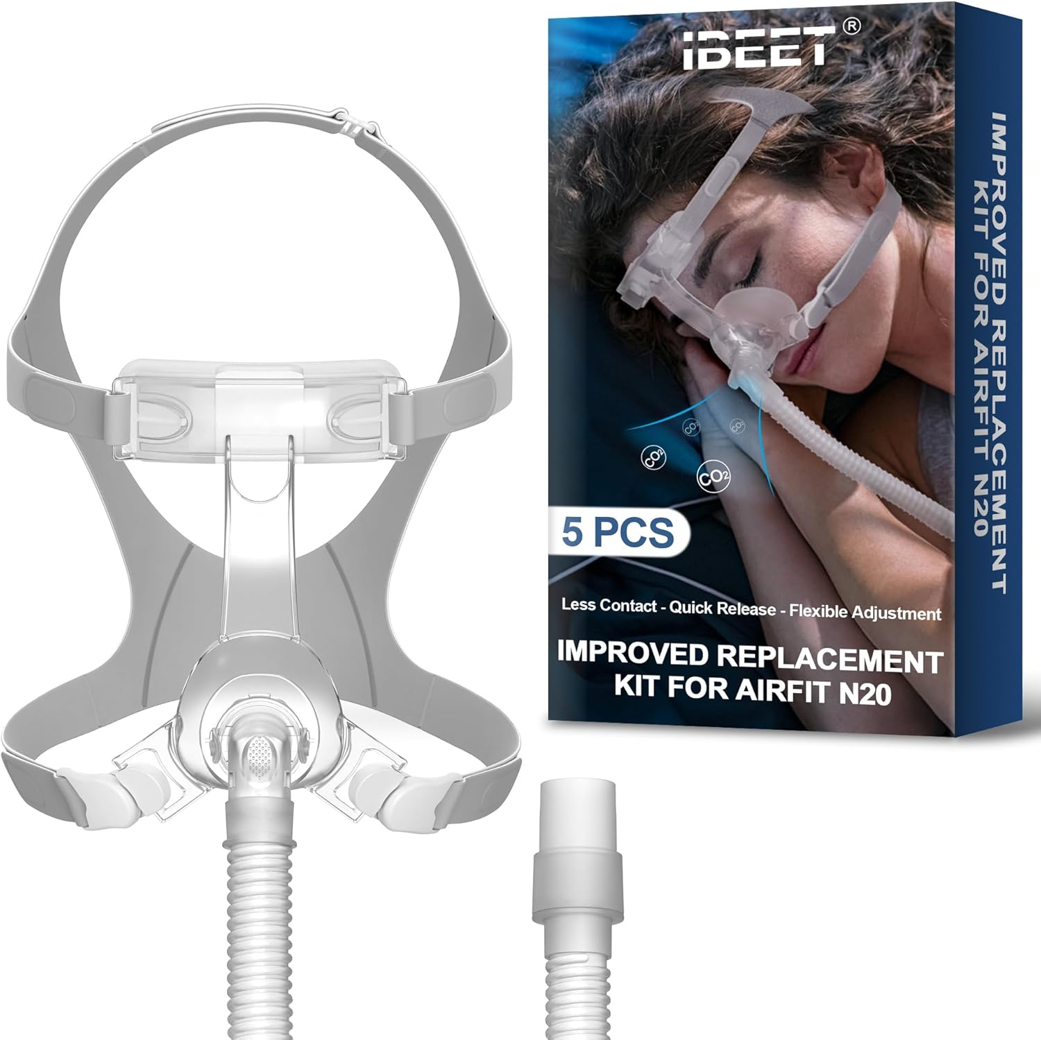 IBEET Replacement Headgear And Elbow For CPAP Masks Replacement ...