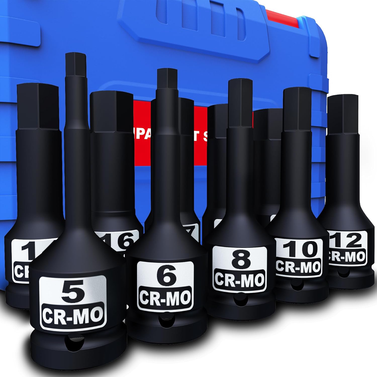 Amazon.com: Aiourx 1/2" Drive Master Impact Hex Bit Socket Set, Metric ...