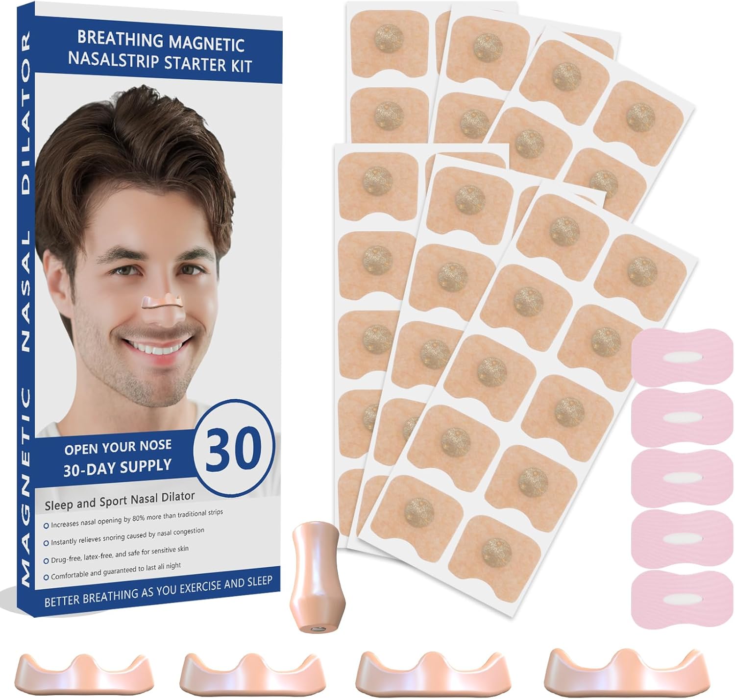 Anti-Snoring Nasal Strips - Breathing Nasal Magnets Anti Snoring ...