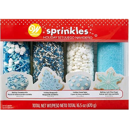 Amazon.com: Wilton Winter Sprinkles Mega Set of 4, 16.6 oz, blue and ...