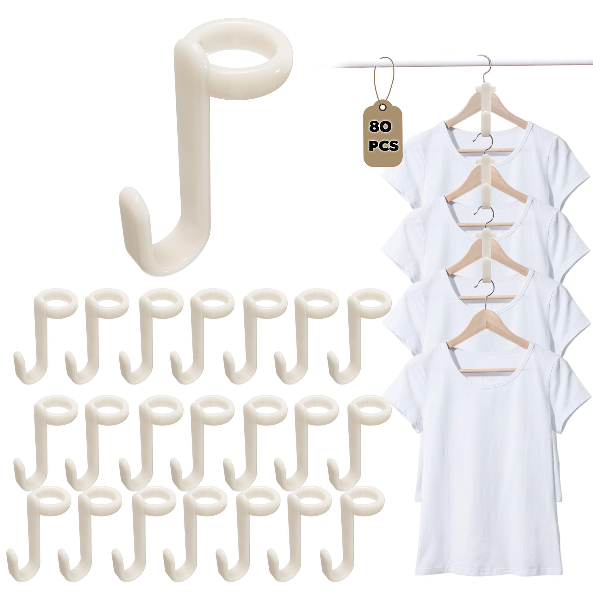 Amazon.com: Clothes Hanger Connector Hooks 80 PCS, Closet Hangers Space ...