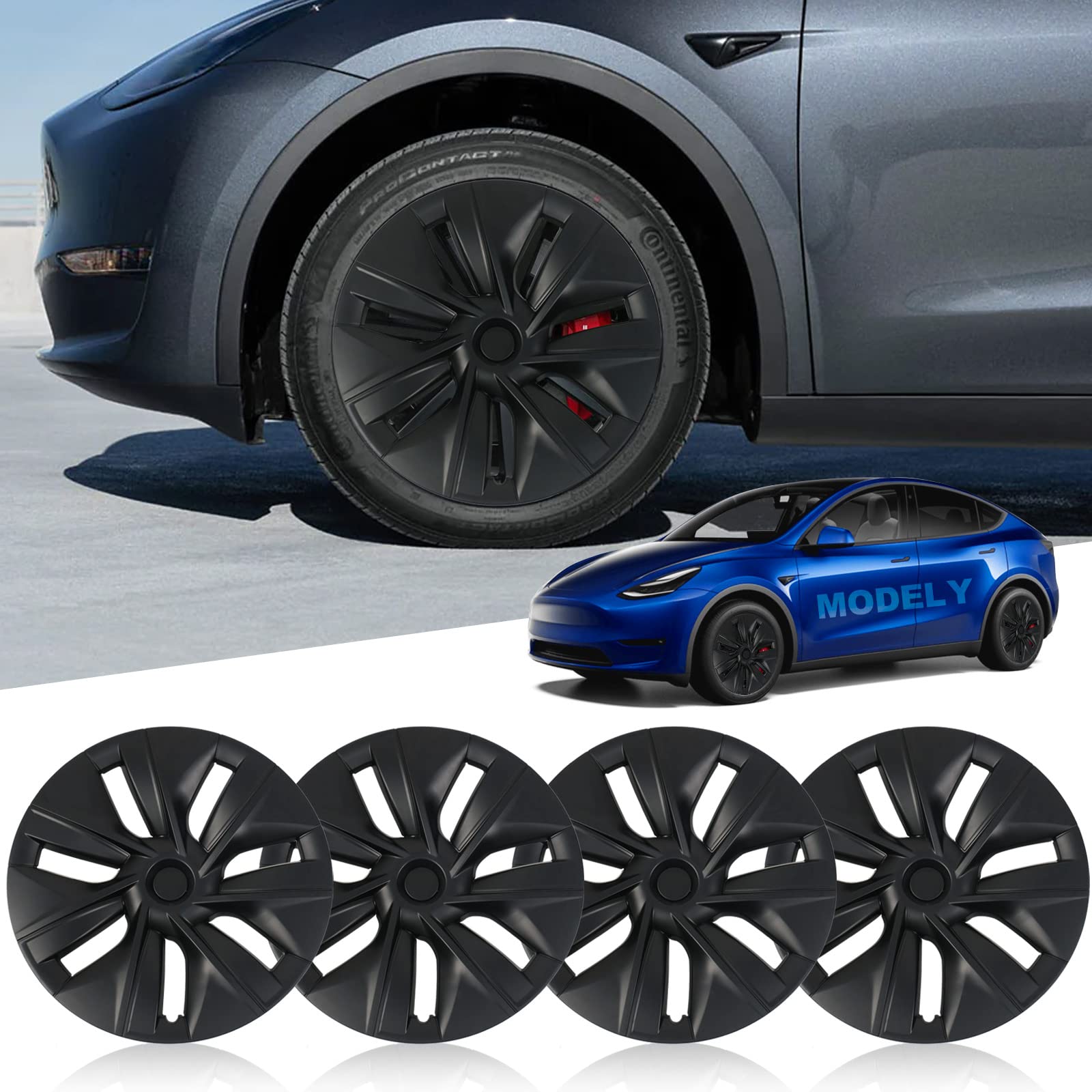 Snapklik.com : Huray Hubcaps For Tesla Model Y 2019-2023 19 Inch Wheel ...