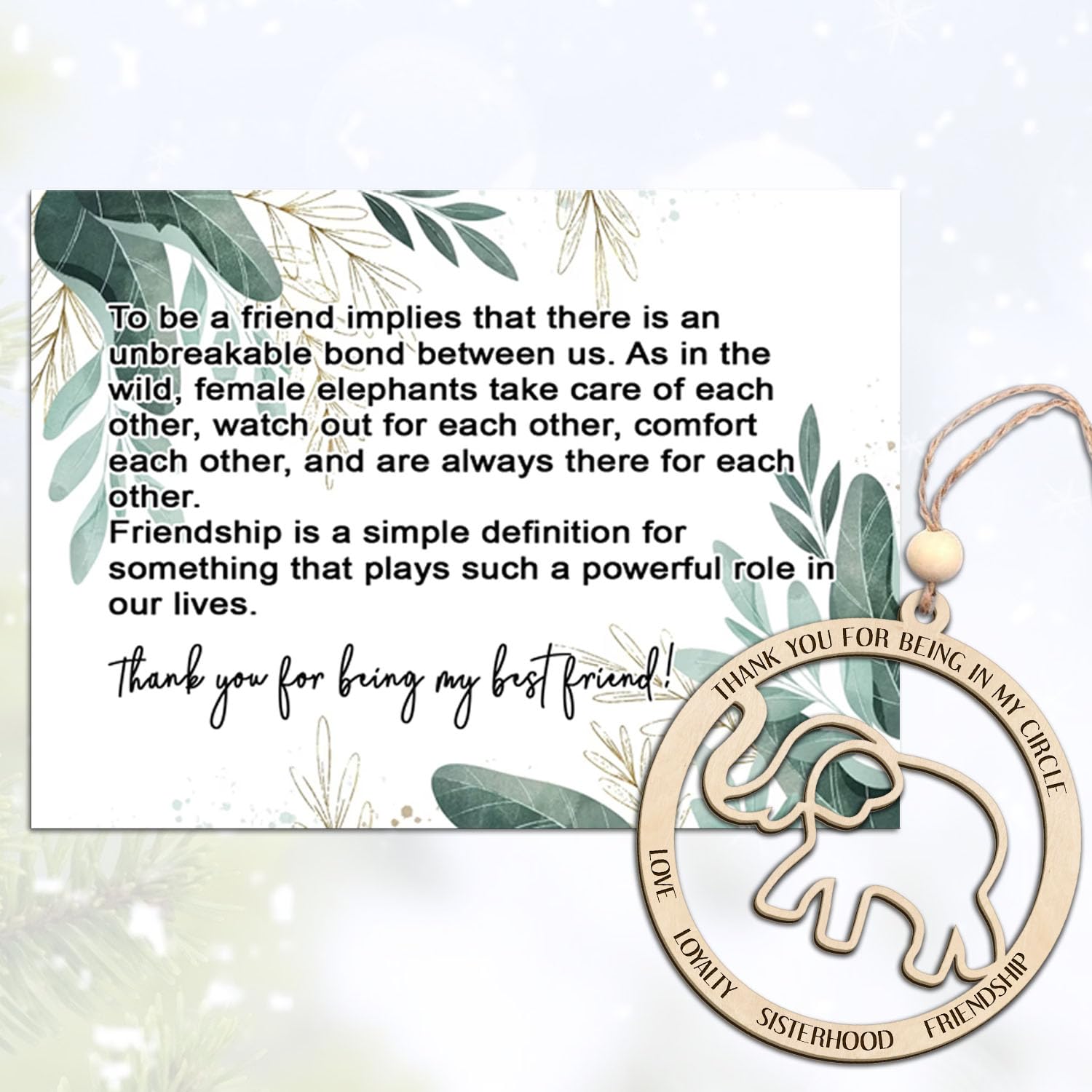Amazon.com: Elephant Friendship Christmas Ornament, Elephant Sisterhood ...