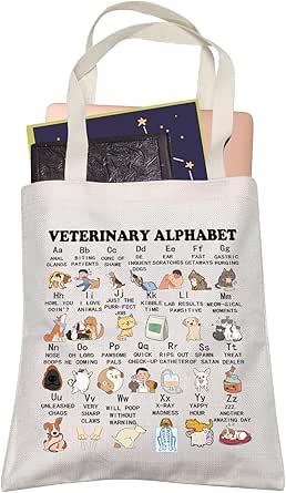 Amazon.com: LEVLO 26 Veterinary Alphabet Shopping Bag Veterinary ...