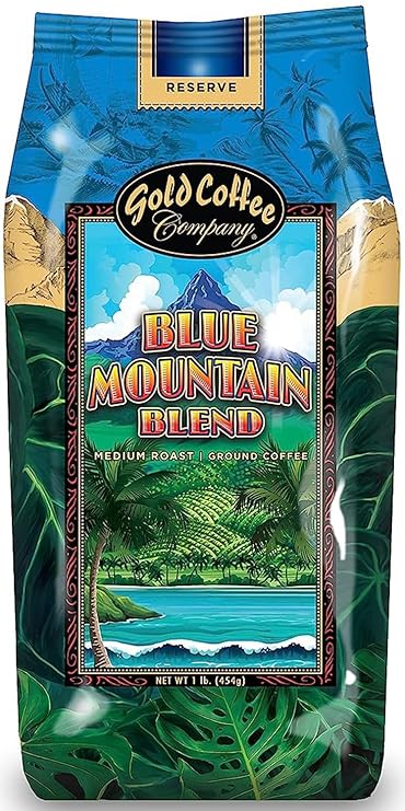 Amazon.com : Gold Coffee Blue Mountain Blend 1lb Medium Roast Ground Coffee : Grocery & Gourmet Food