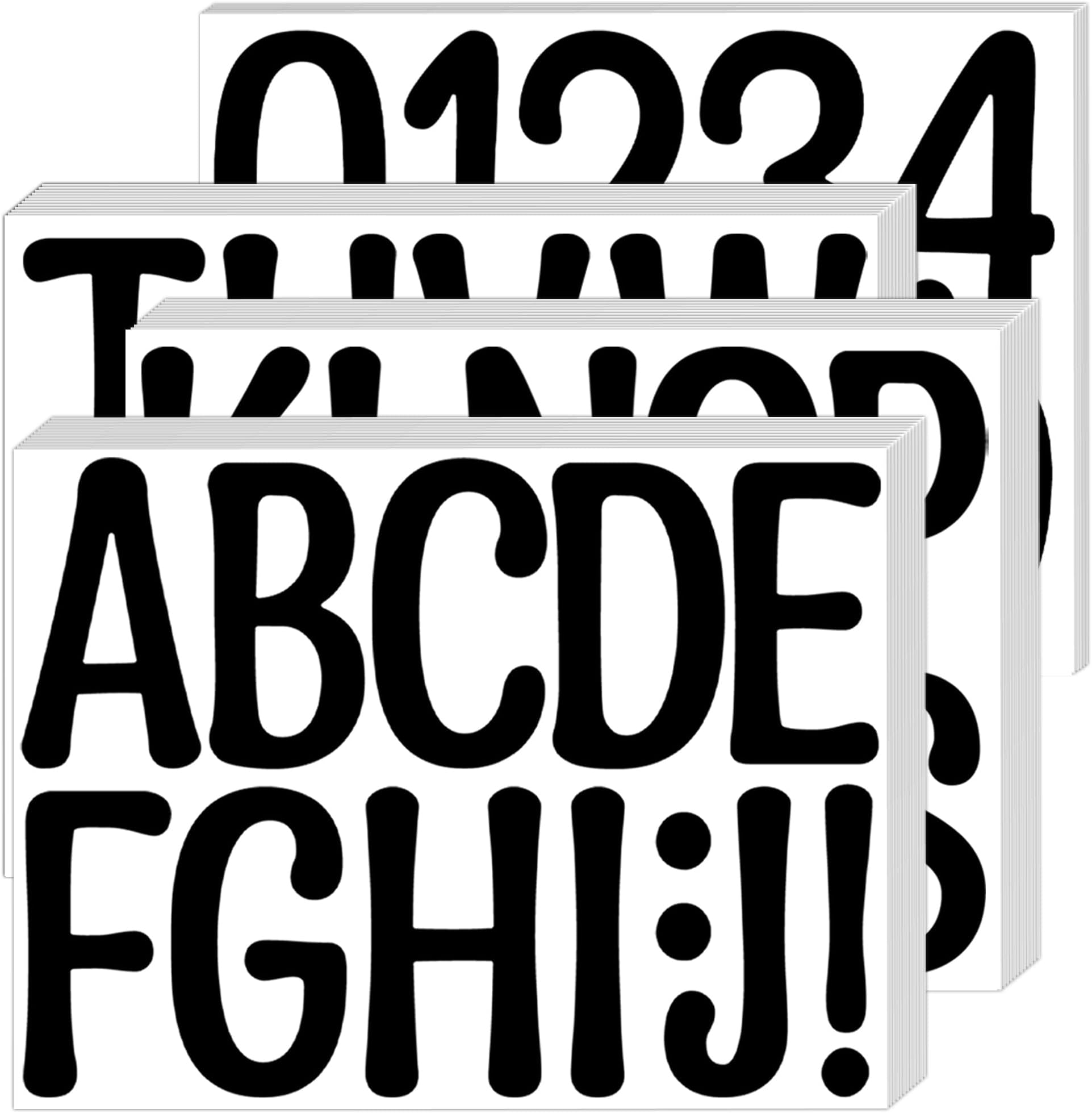 Amazon.com: 30 Sheets 5 Inch Vinyl Letters Stickers Black Large ...