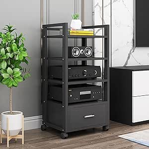 Amazon.com: Multi-Tier Audio Rack with Drawer Amplifier Stand, Audio ...