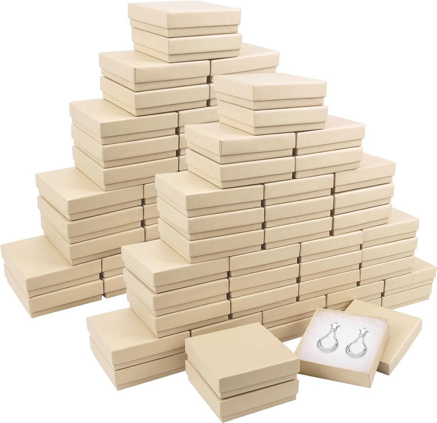 Amazon.com: batifine Cardboard Jewelry Gift Boxes, 80 Pack 3.5x3.5x1 ...