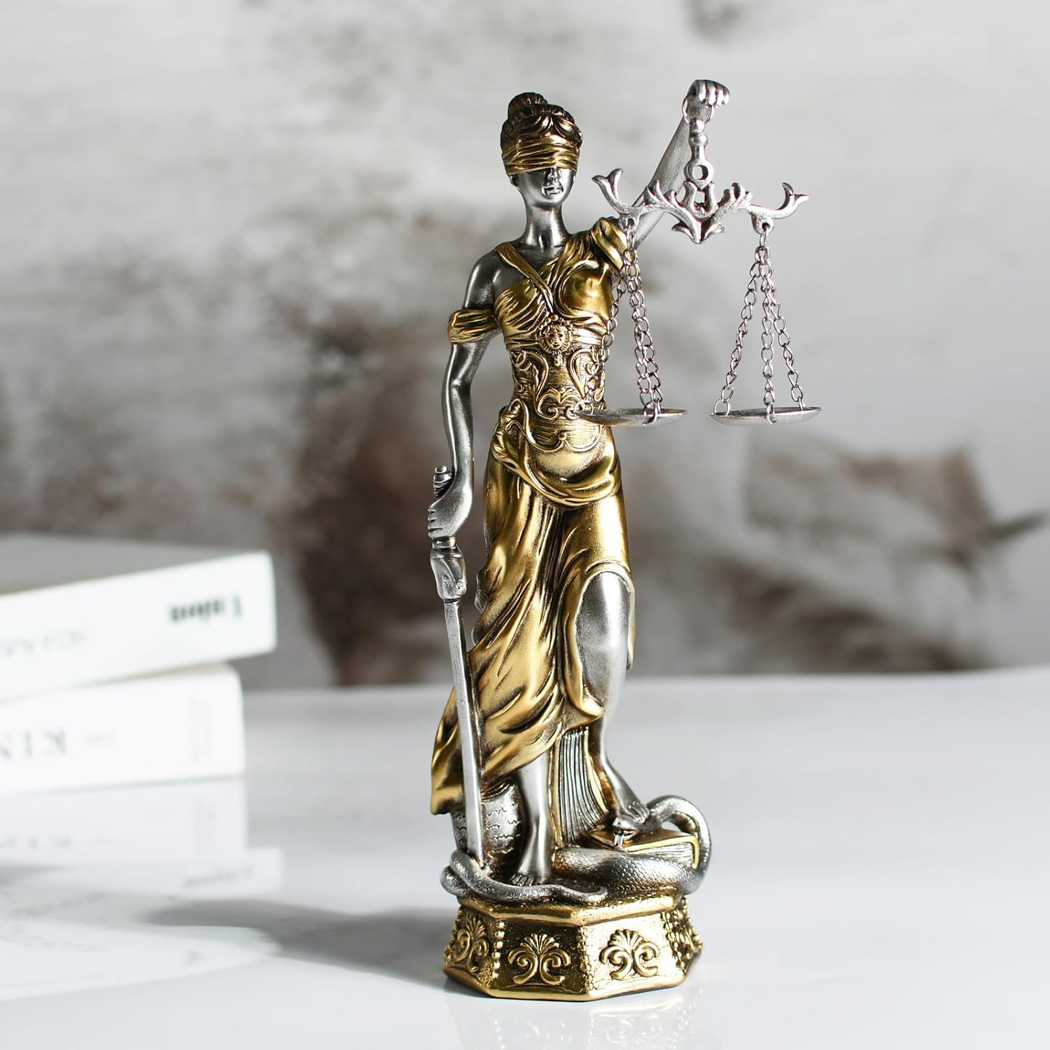 Amazon.com: Lady Justice Statue Sculpture 10 inches - Greek Roman ...