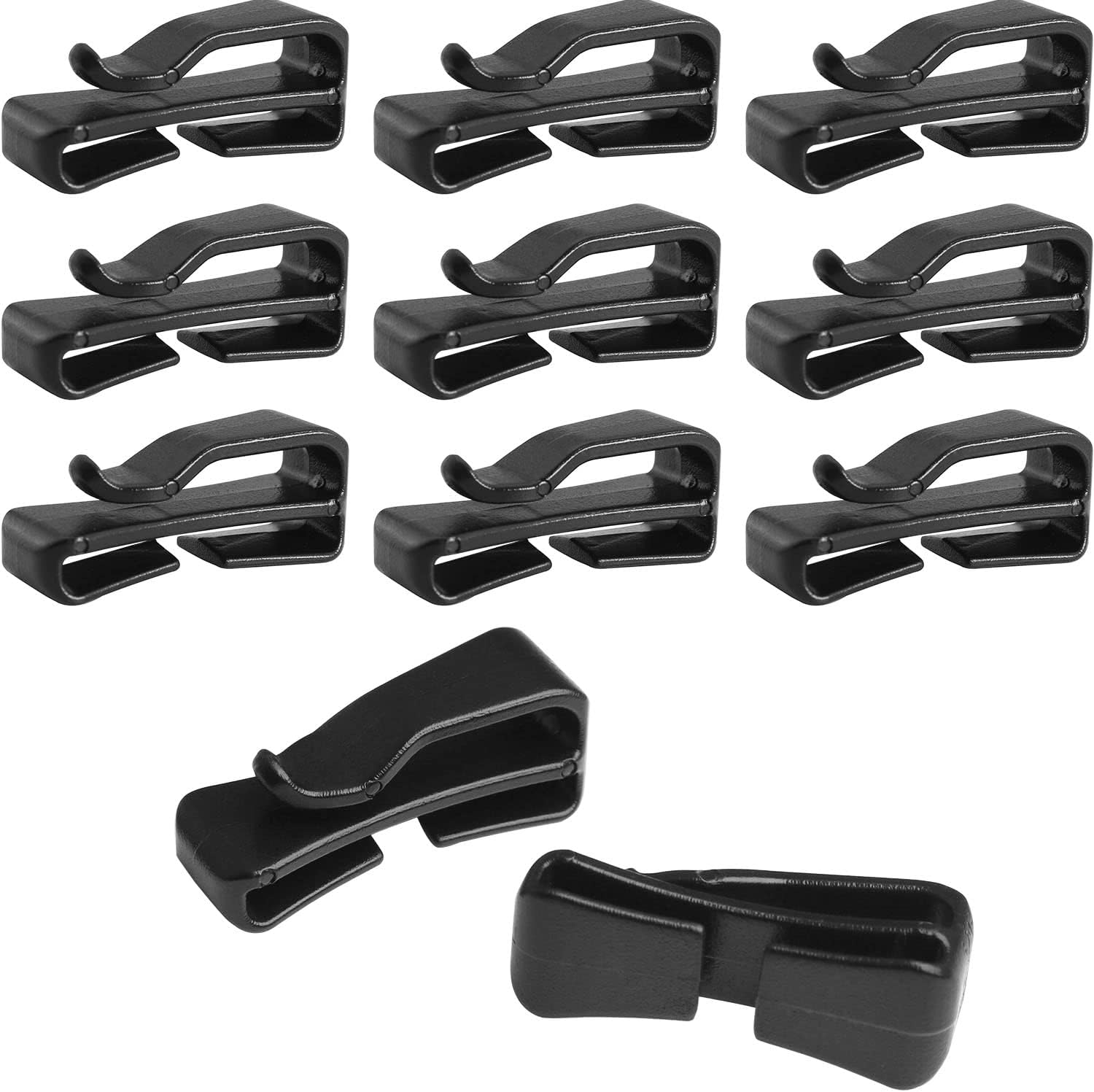 Amazon.com : LUORNG Webbing Ending Clip 12PCS 38mm Black Plastic Adjust ...