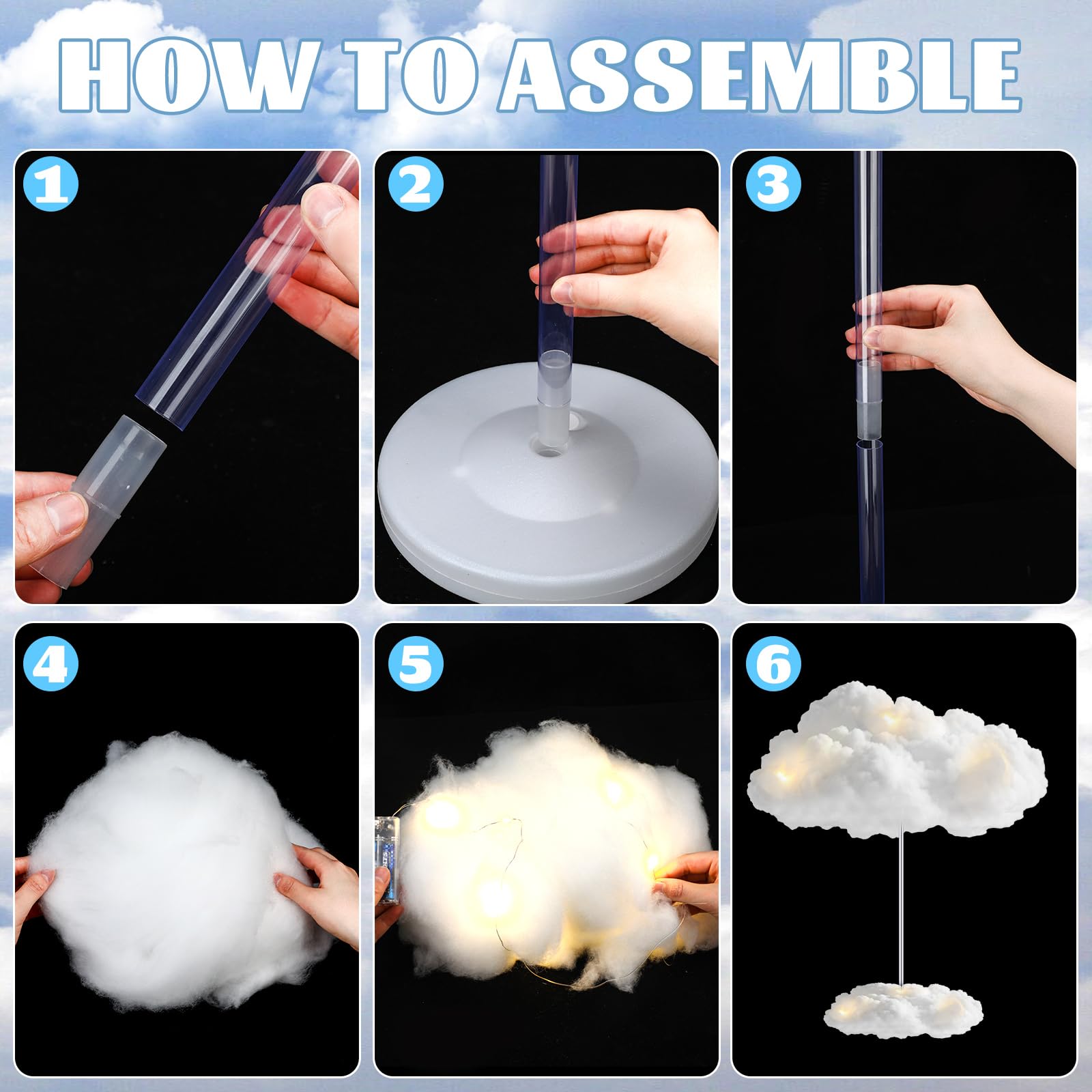 Snapklik.com : 3 Set Cloud 3D Cloud LED DIY Lights Baby Shower Cloud ...