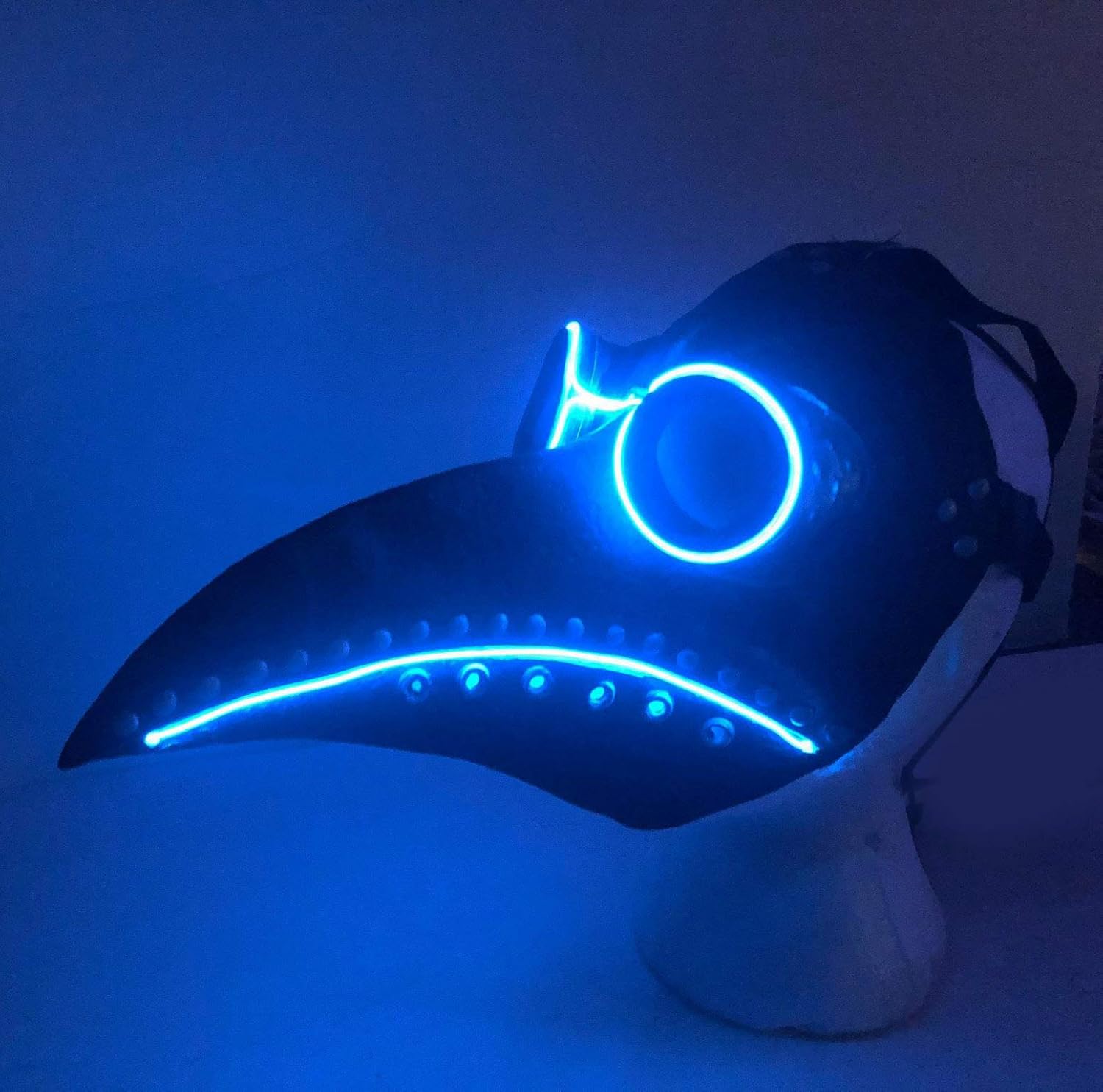 Amazon.com: Acid Tactical Plague Doctor Halloween Mask EL Wire Light up ...