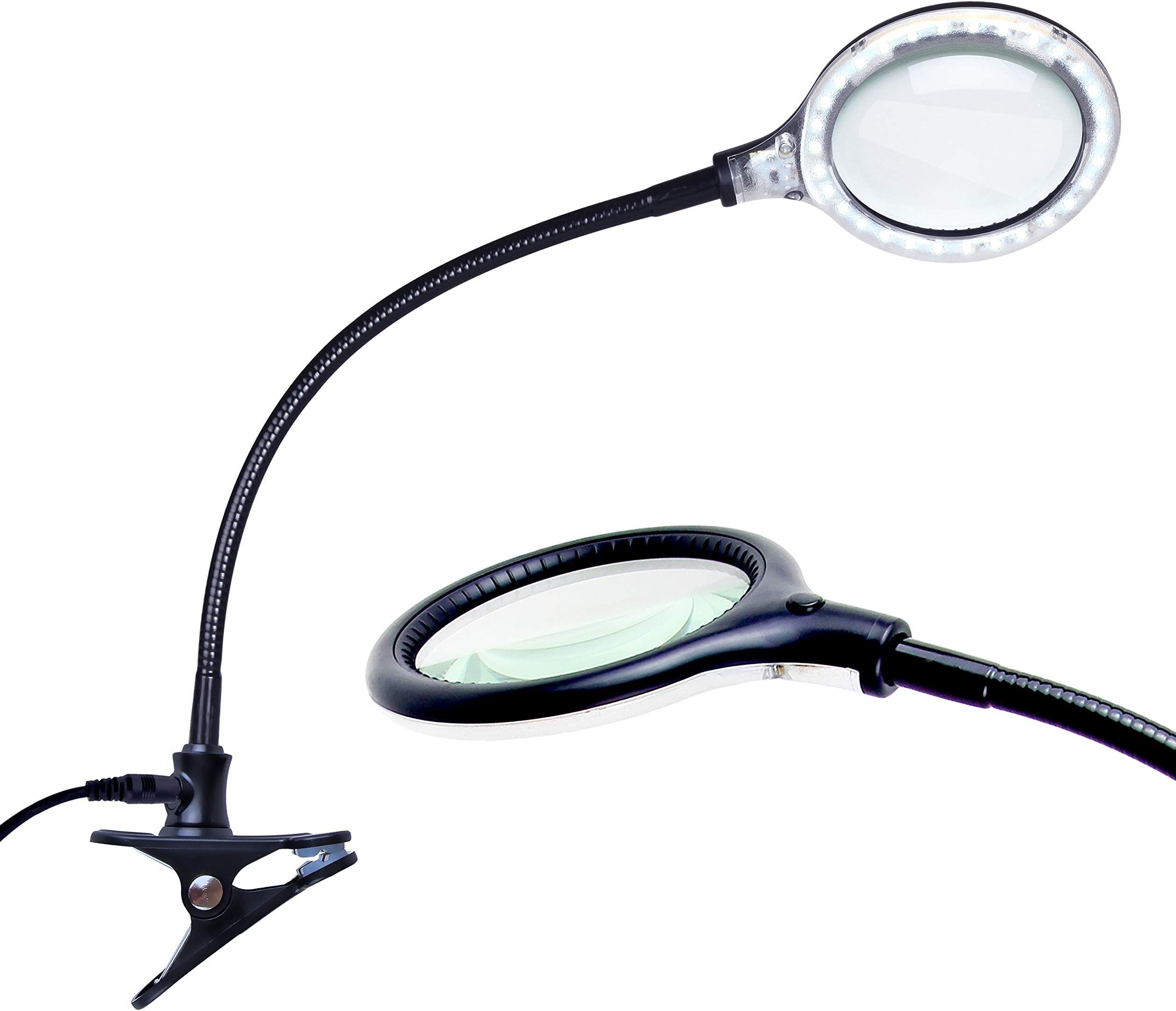 Amazon.com: Magnifers Lighted Hands Free,Pro-Flex Desk Led Magnifying ...