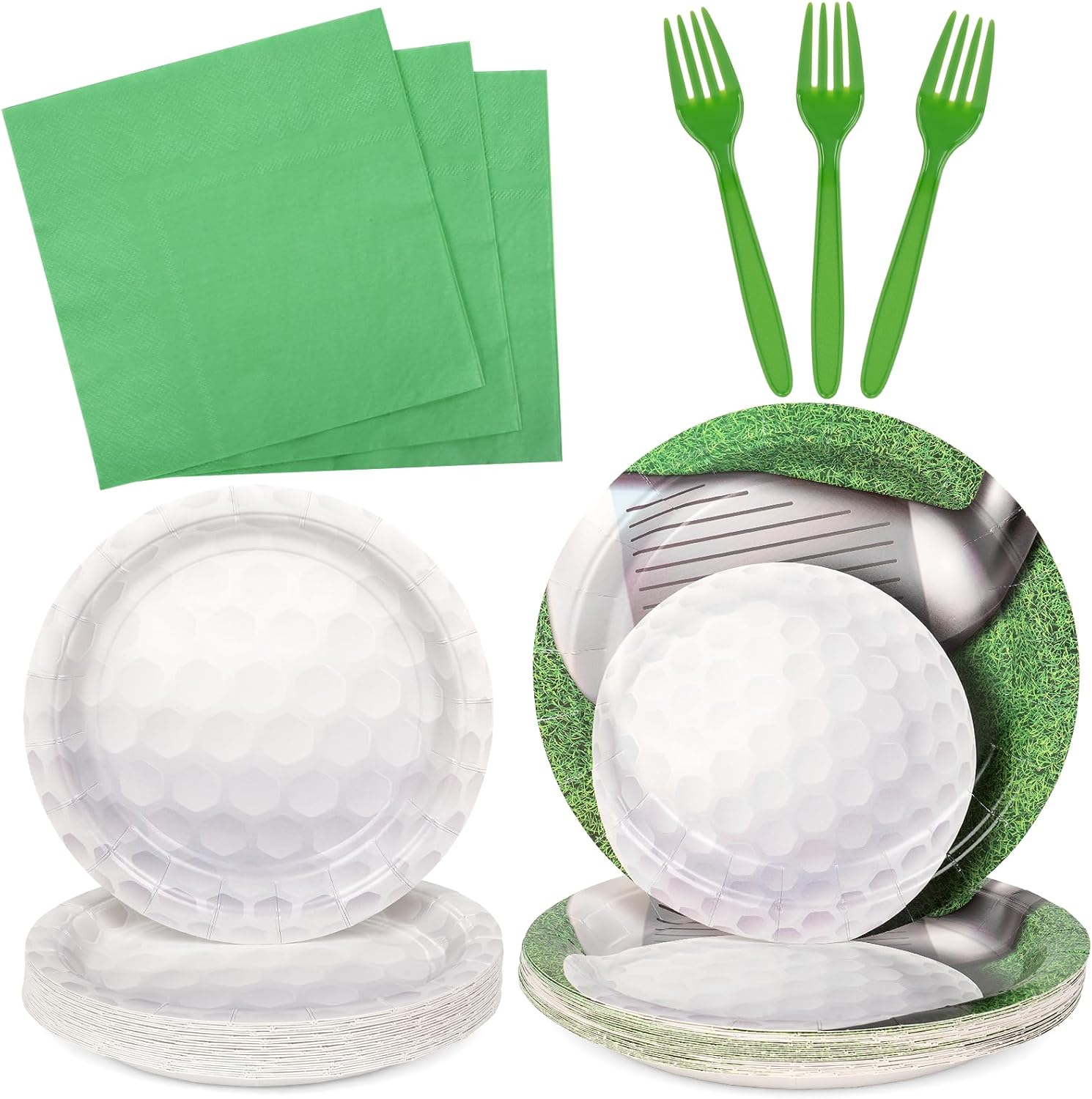 Amazon.com: DECORLIFE Golf Party Supplies Serves 24, 9" and 7" Paper ...