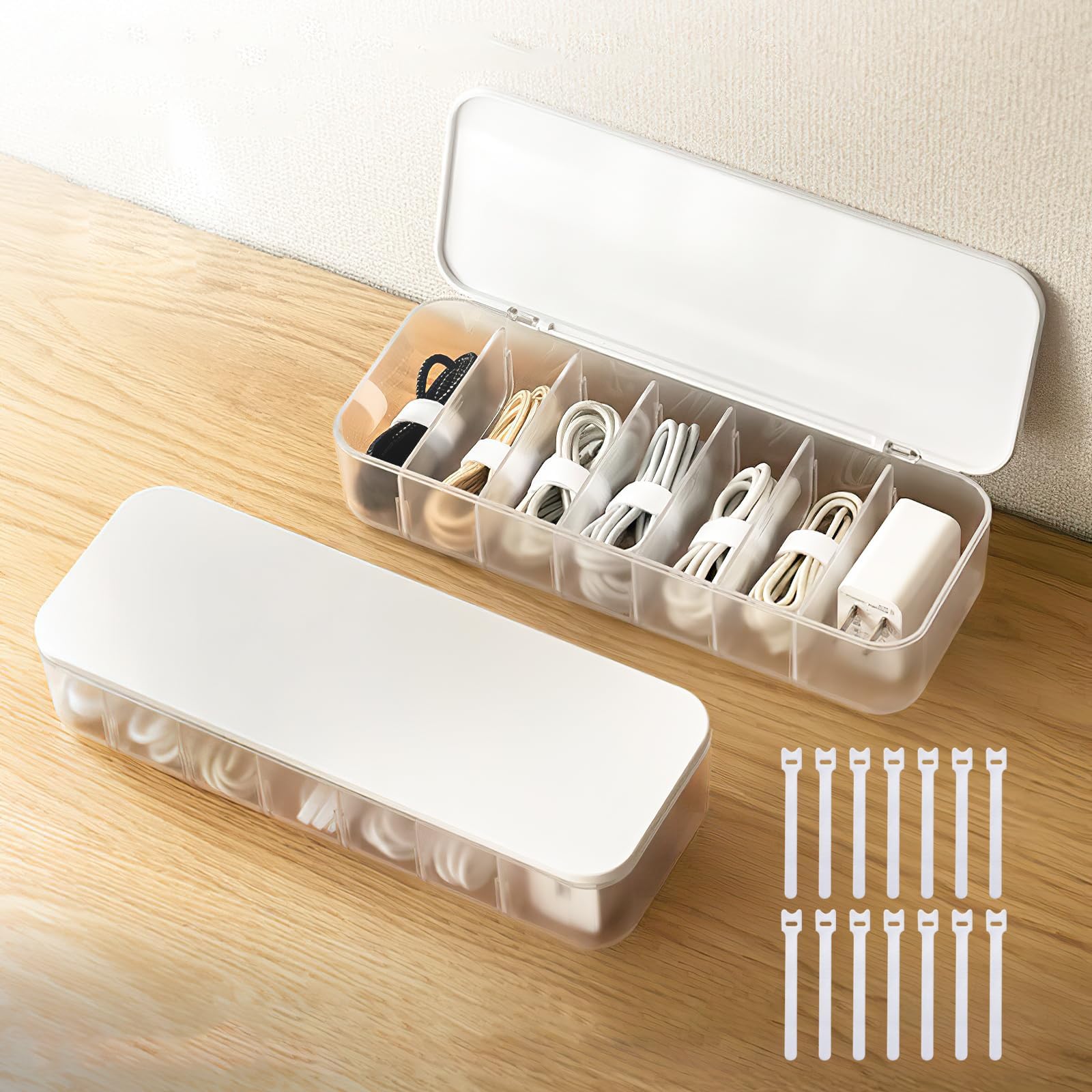 Amazon.com: PAVSTINE 2 Pcs Cable Organizer Storage Box with 14 Wire ...