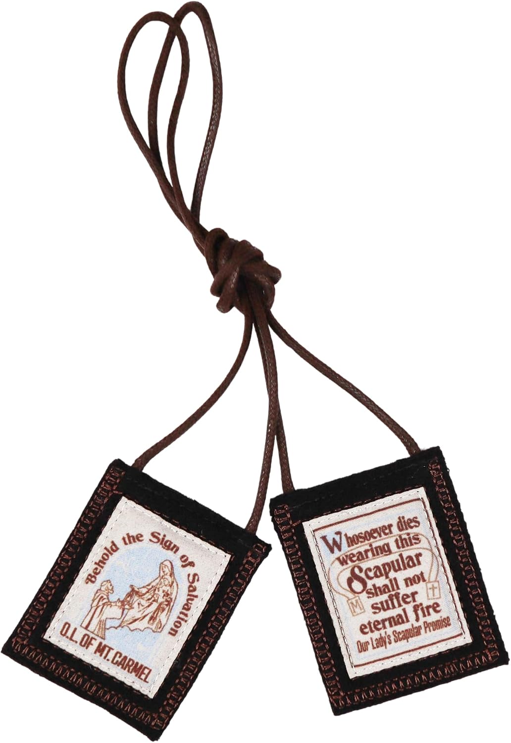Amazon.com: Needzo Our Lady of Mt. Carmel Deluxe Wool Scapular ...