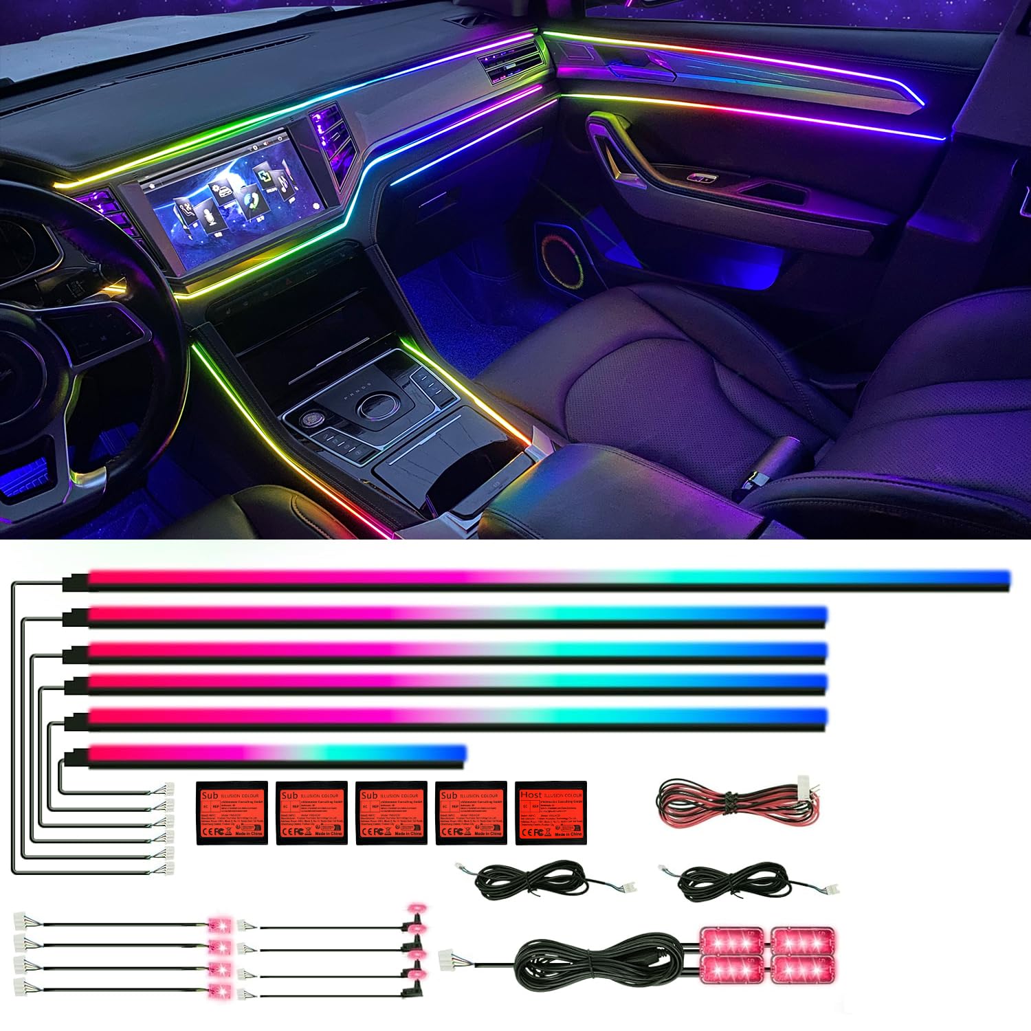 Amazon.com: Dreamcolor Acrylic Interior Car LED Strip Light with APP ...