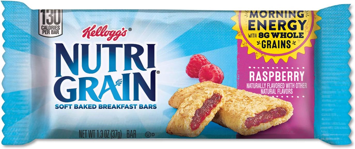 Amazon.com: Kellogg's Nutri-Grain Bars, Raspberry, 1.3 Oz, Box of 16