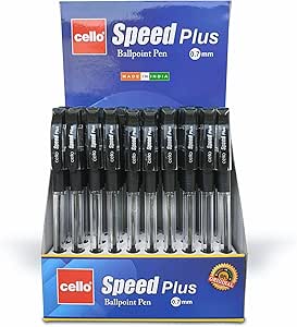 Cello Speed Plus Ball Pen 0.7mm Box of 50Pc Black, Smooth pressure-free ...