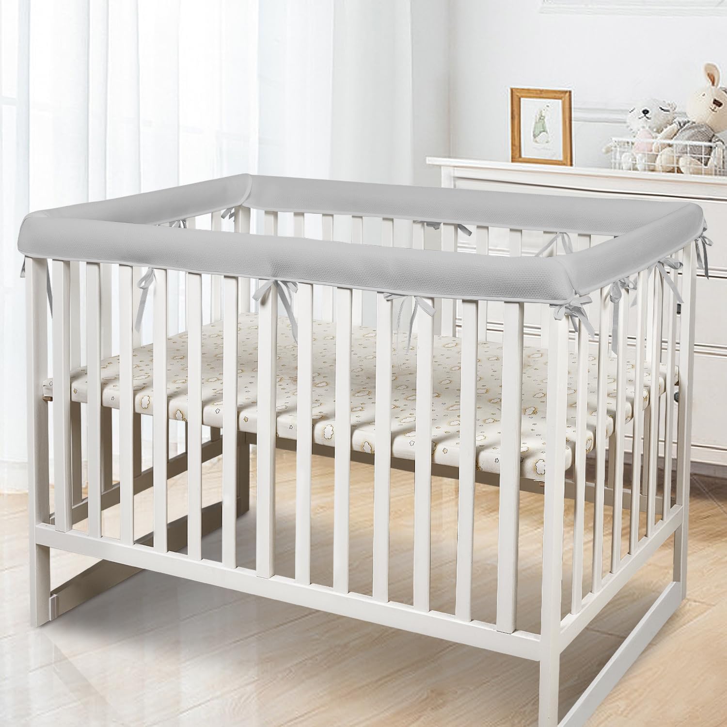 Amazon.com : ZHAXINLAOTIE 3 in 1 Breathable Crib Rail Covers for Life ...