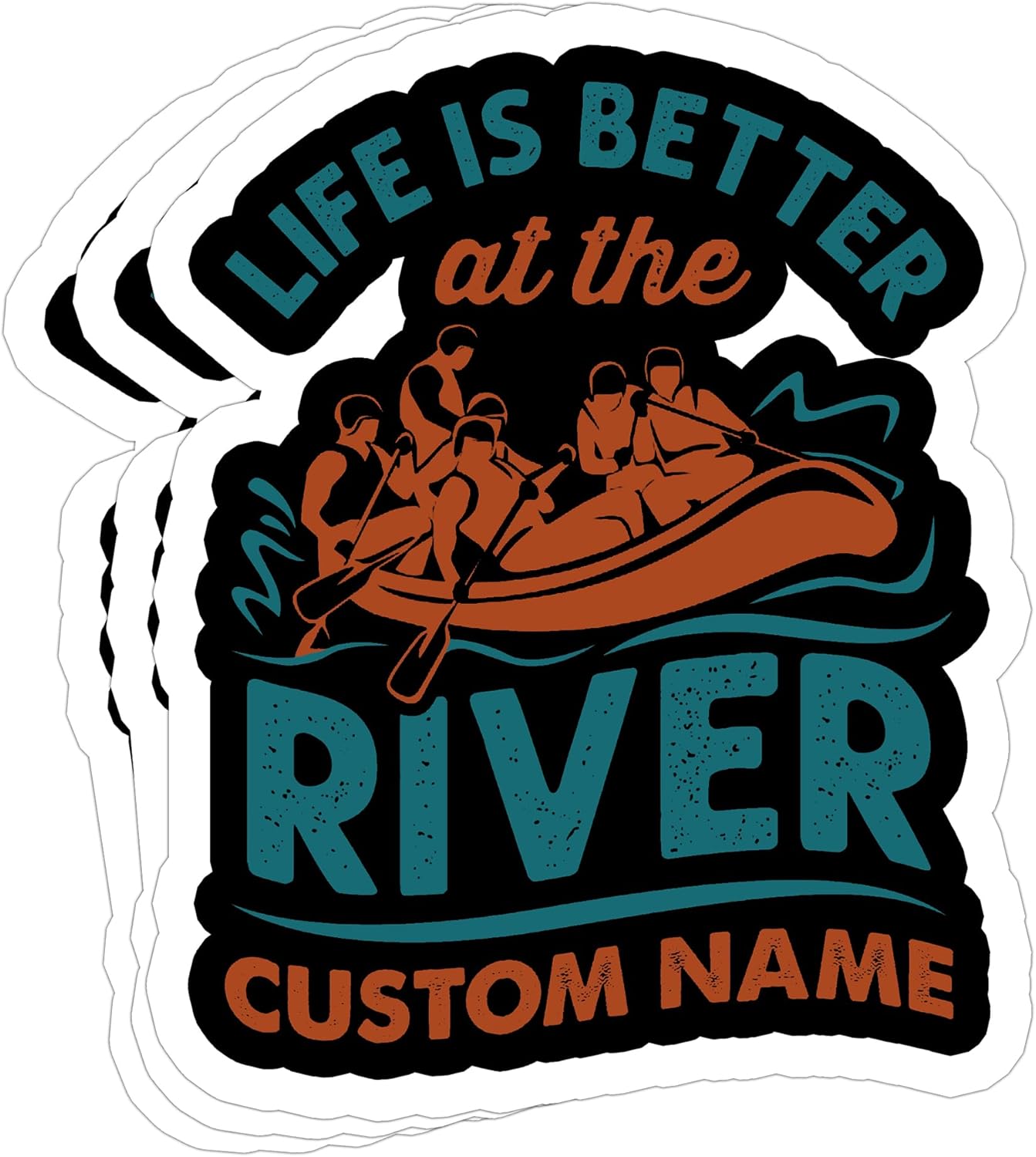Amazon.com: (3Pcs) Personalized River Rafting Stickers - River Rafting ...