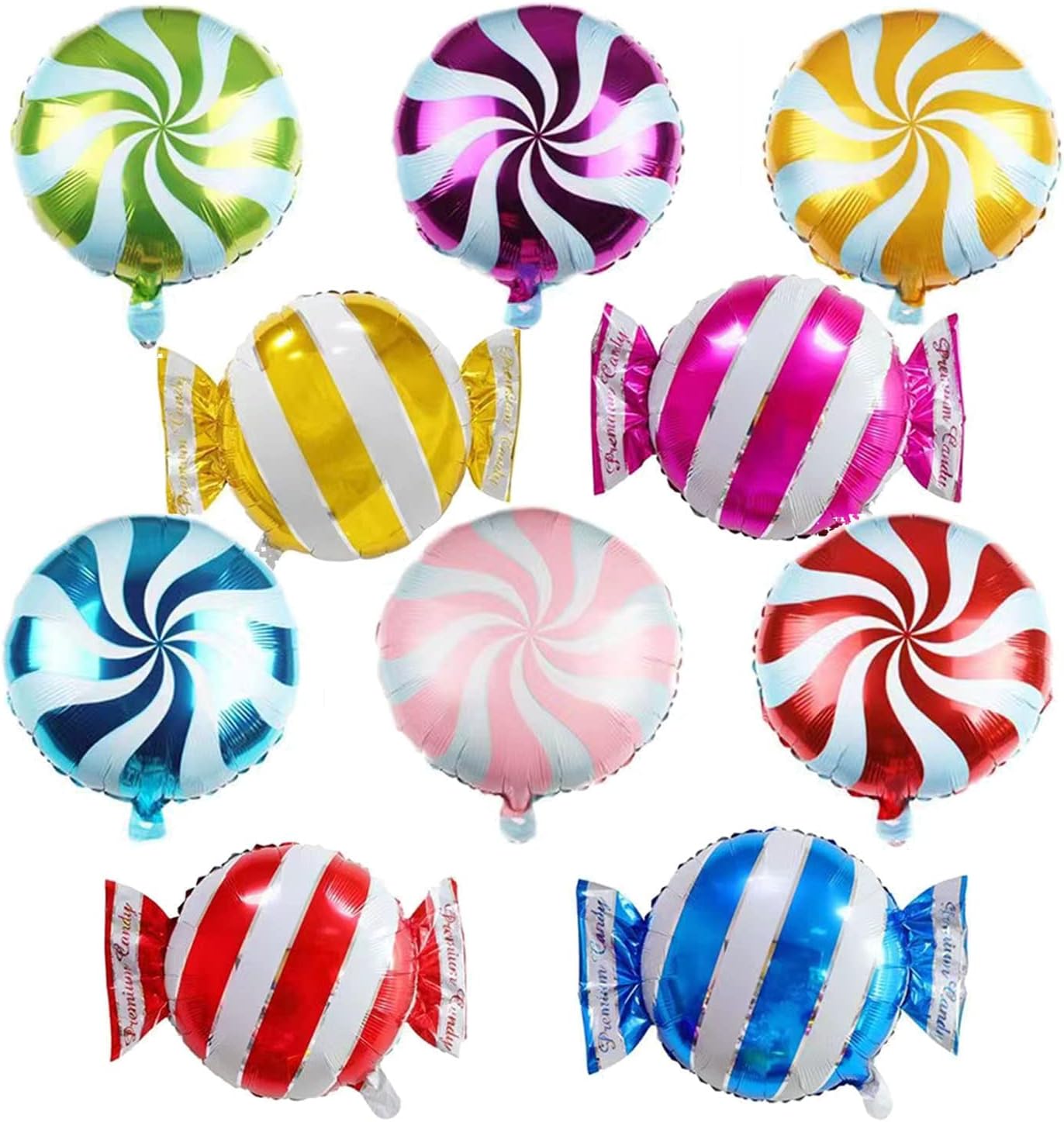 Amazon.com: 10PCS Sweet Candy Balloon Set Candies Theme Swirl Helium ...