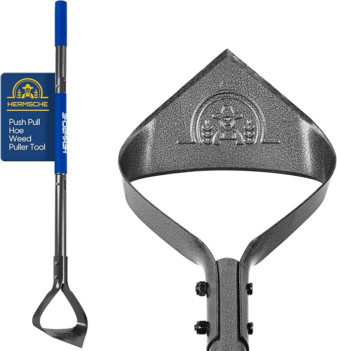 Amazon.com : Hermsche Hoe Garden Tool, Heavy Duty Triangle 52.7" Manual ...