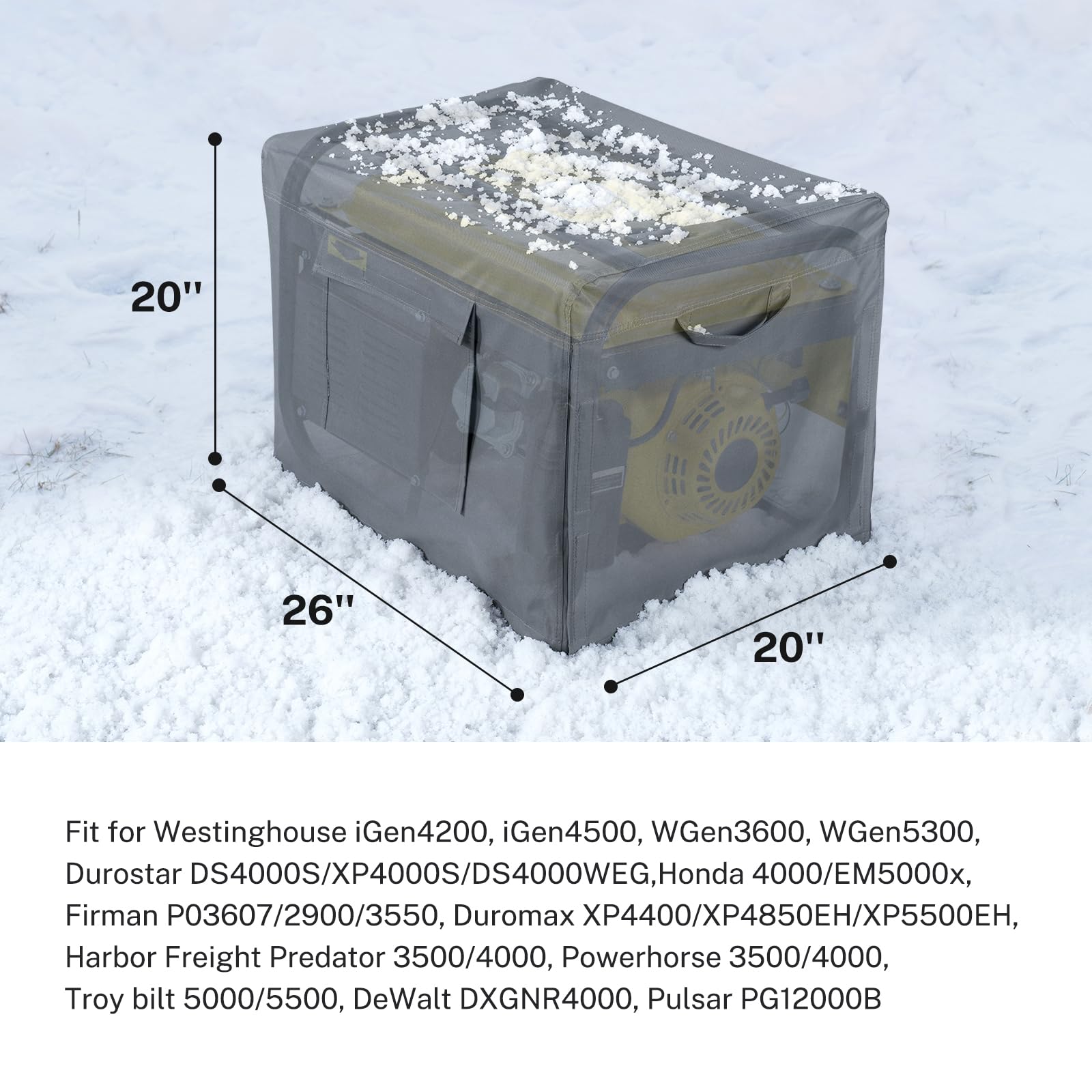 Snapklik.com : Generator Covers Heavy Duty Waterproof, 26”Lx20”Wx20”H ...