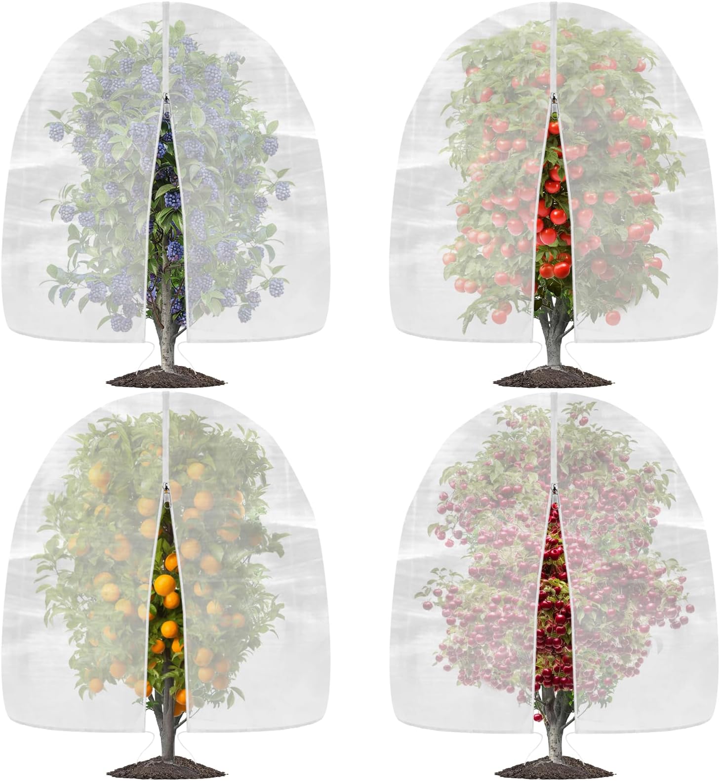 Amazon.com : 3-Pack 8 * 8FT Fruit Netting Bags for Fruit Trees, Bird ...