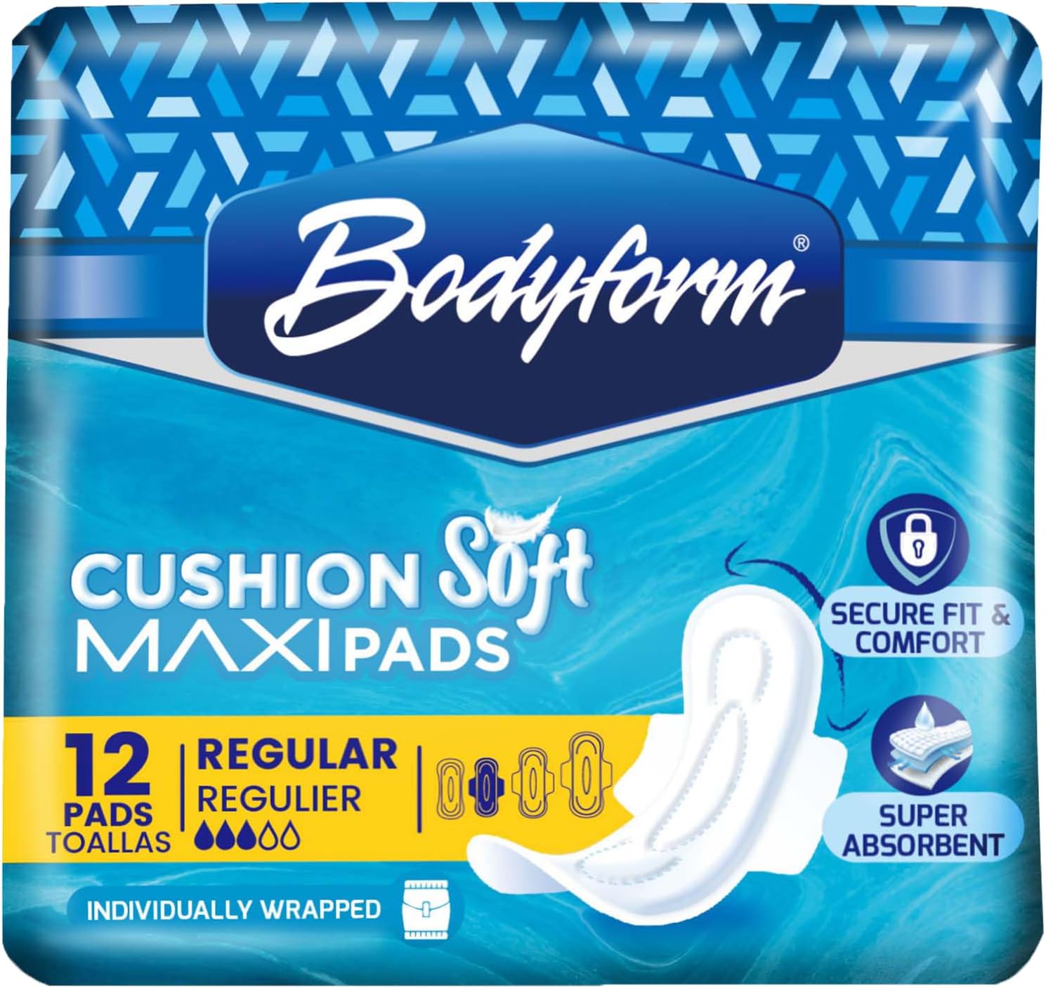 Amazon.com: Bodyform Maxi - Value Sanitary Napkins, Cushion Soft Always ...