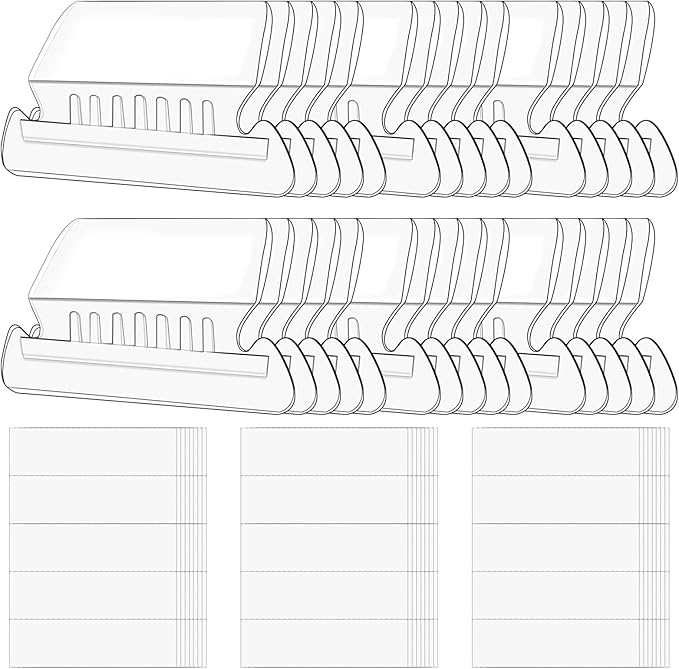 Swpeet 100Pcs Hanging File Folder Labels Tabs with Inserts, Clear ...