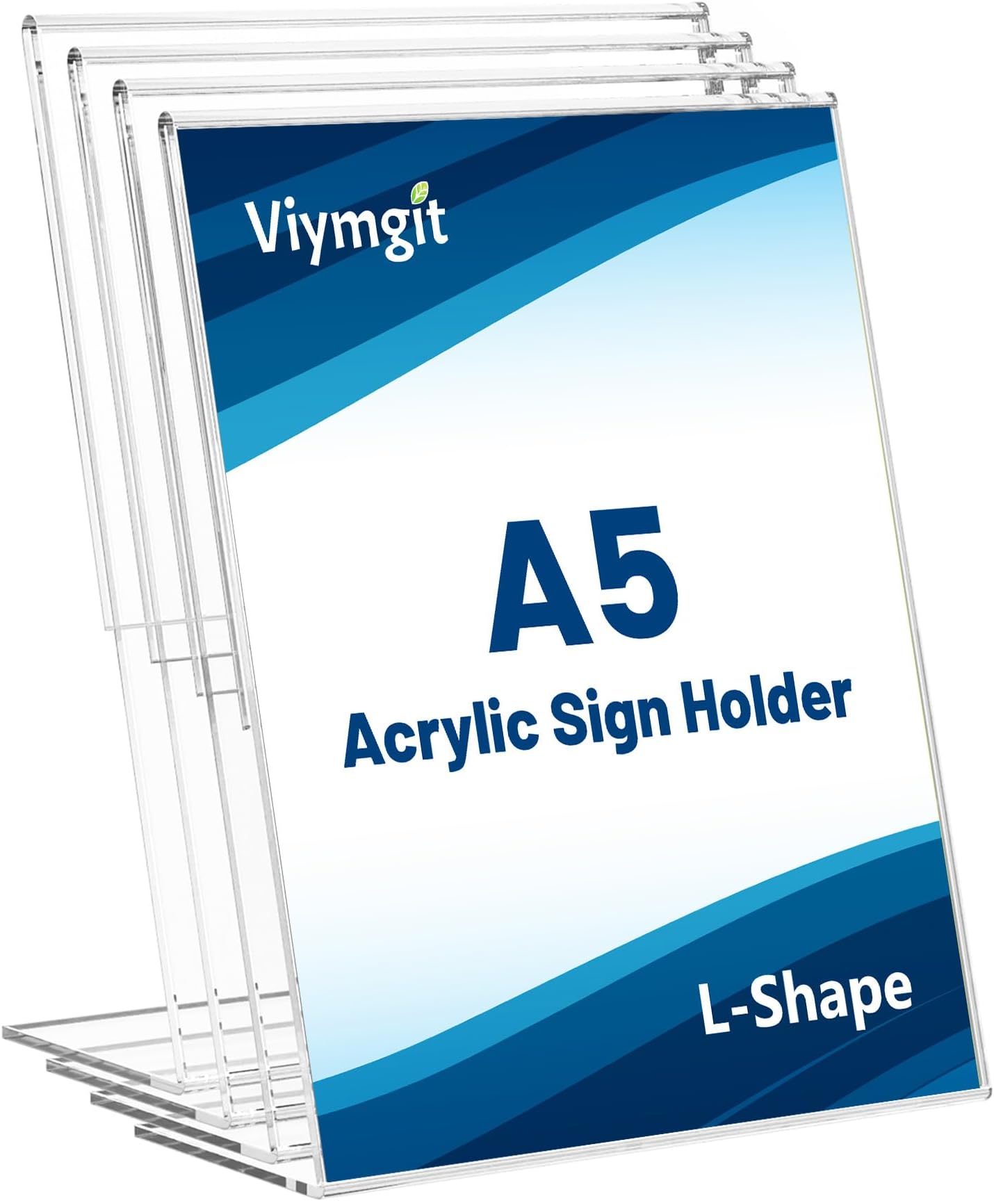 Viymgit A4 Acrylic Sign Holder, 4 Pack Clear Double-Side Table Perspex ...