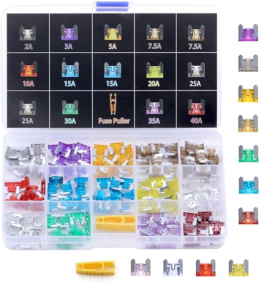 Car Micro / Mini Blade Fuse Assortment, 140 Pieces -2 A / 3 A / 5 A / 7 ...