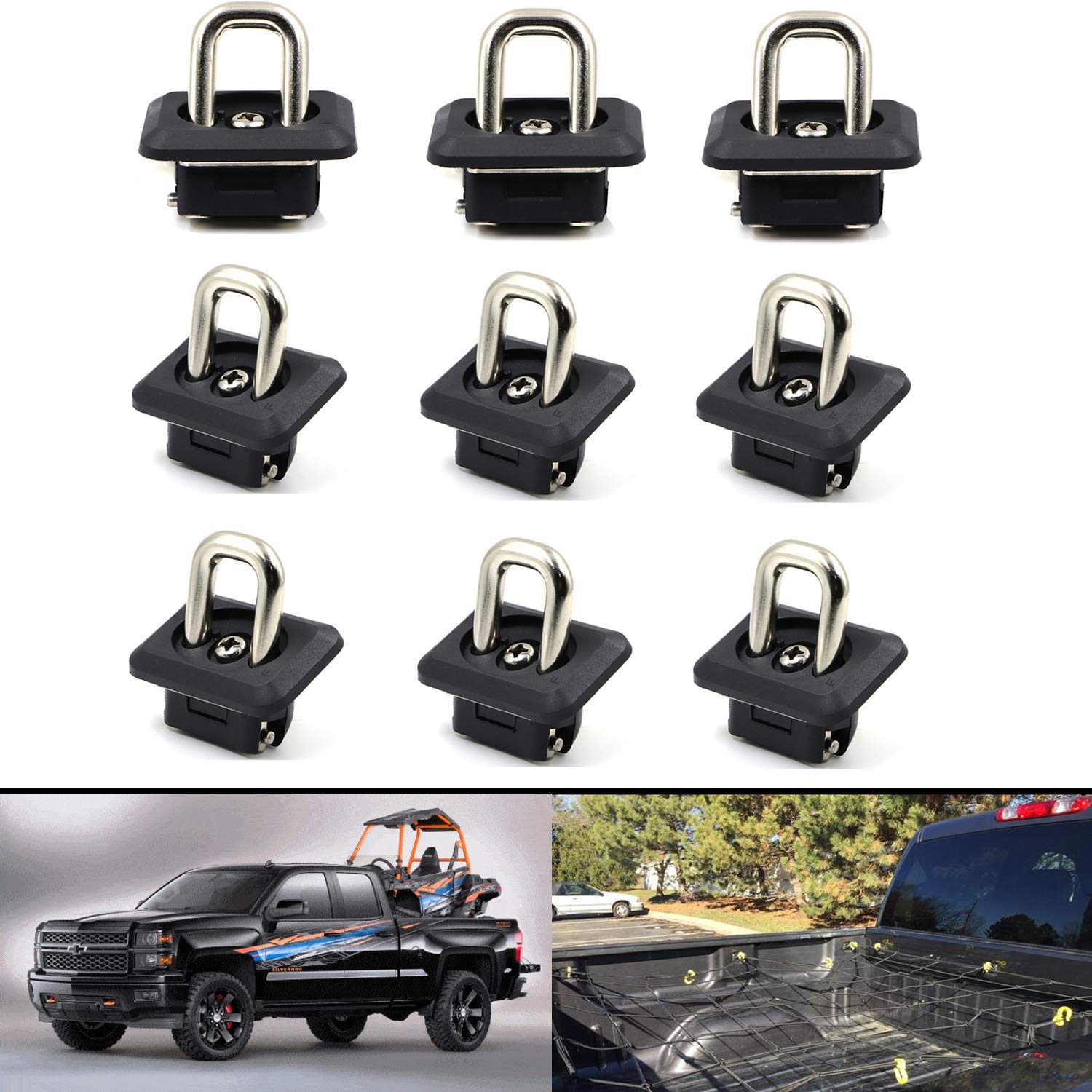 Buy AEagle Tie Down Anchors Retractable Truck Bed Side Wall D Ring for ...