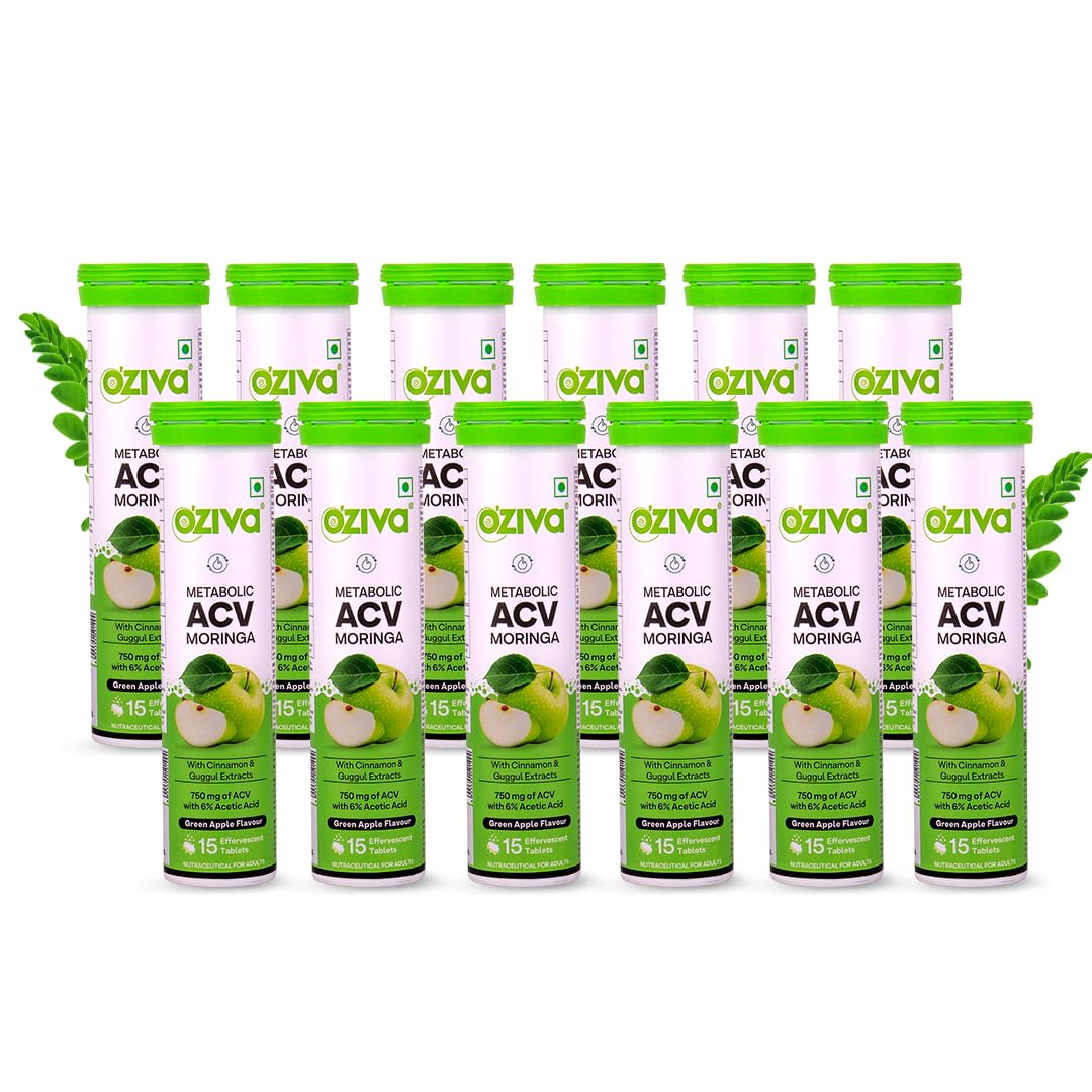 OZiva ACV Moringa | Control Cravings I Apple Cider Vinegar, Cinnamon, Guggul I No Maltodextrin ...