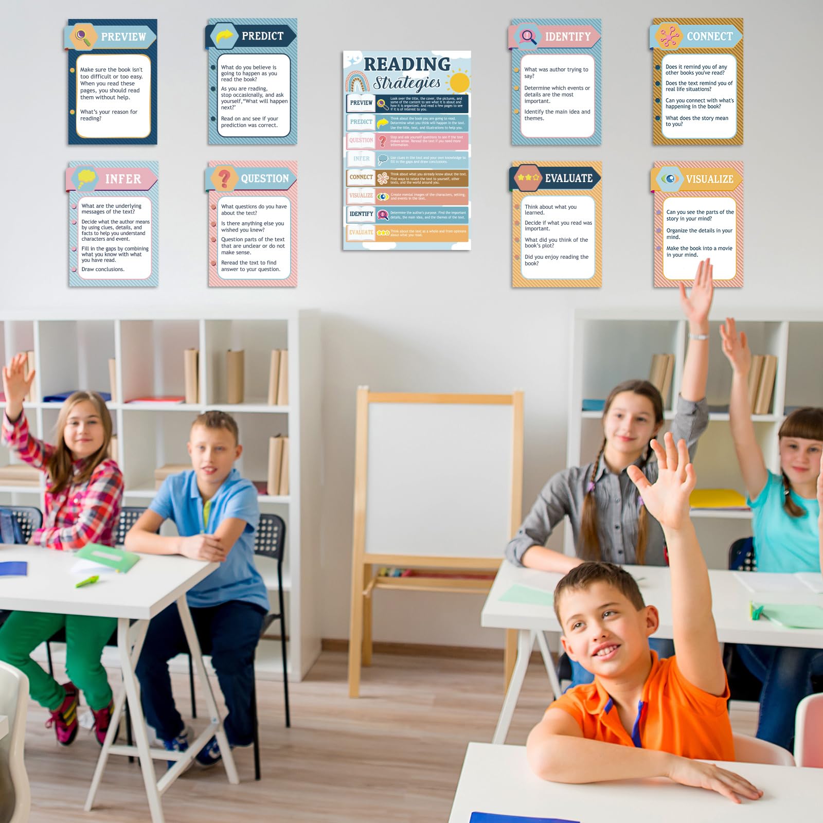 Classroom Posters 12Pcs Reading Comprehension Posters For Classroom ...