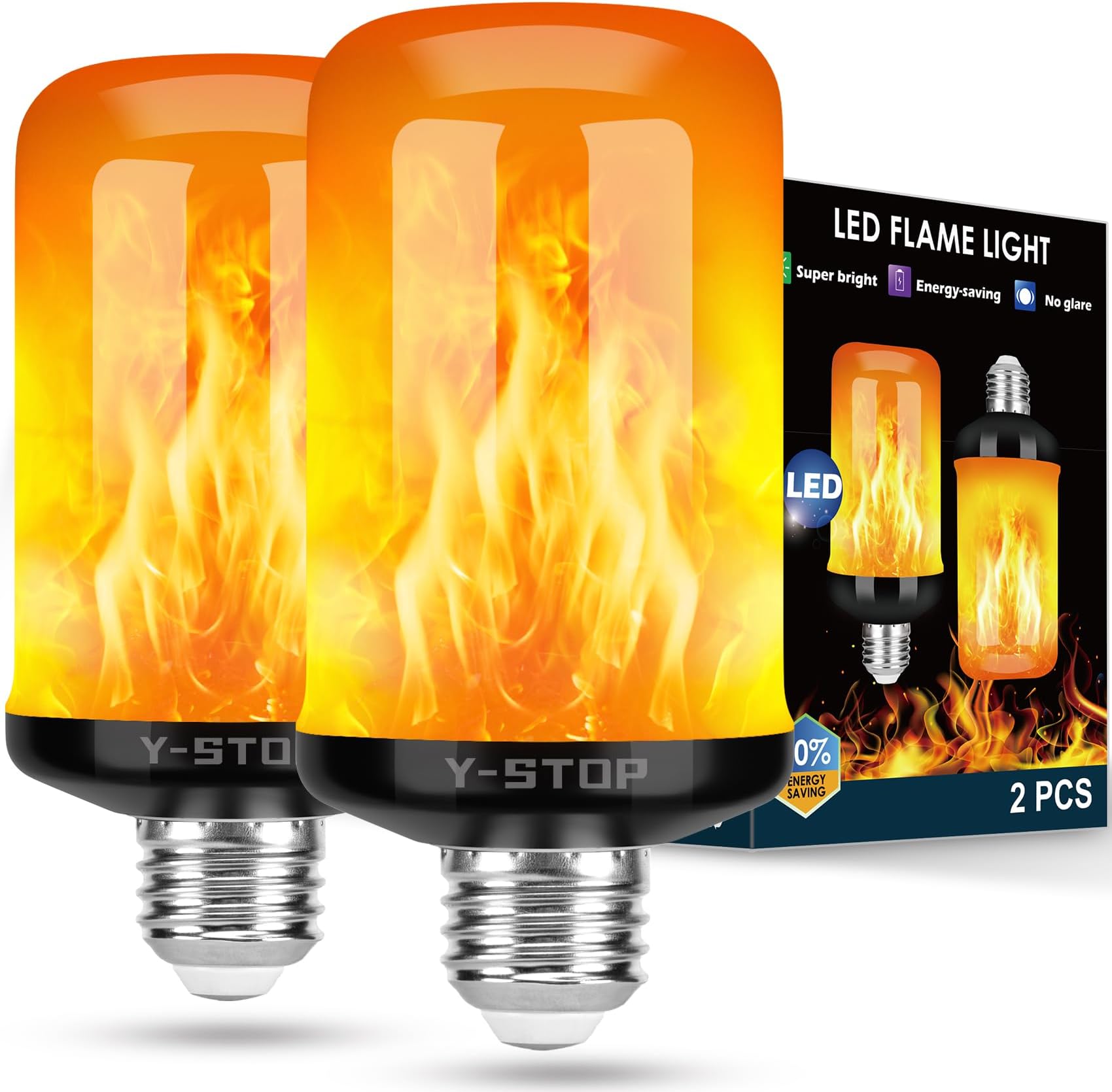 Hompavo Gen2 LED Flame Light Bulbs, Like Real Fire 4-Mode Flickering ...