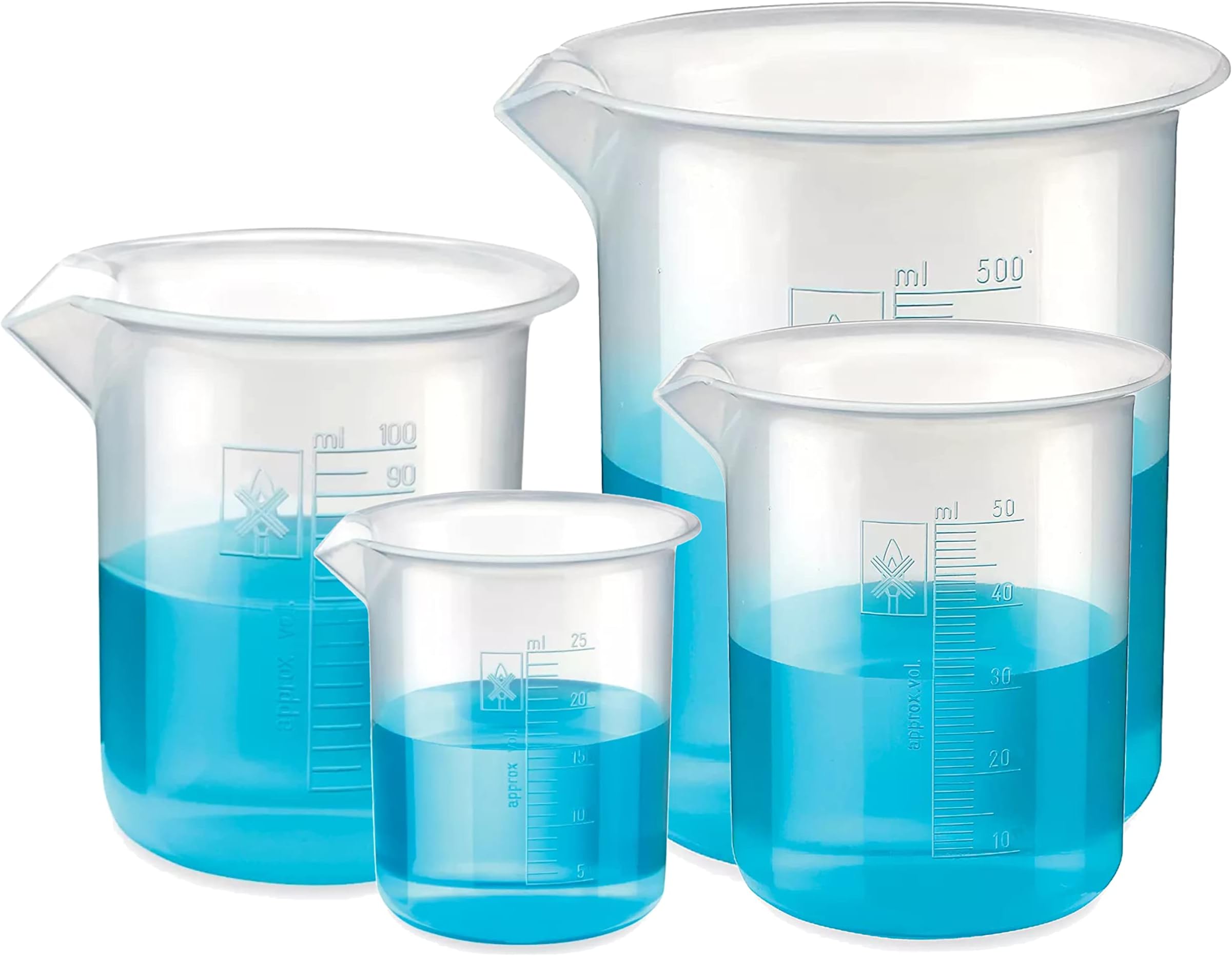 Bello Polypropylene Plastic Beaker 25ml, 50ml, 100ml, 500ml with ...