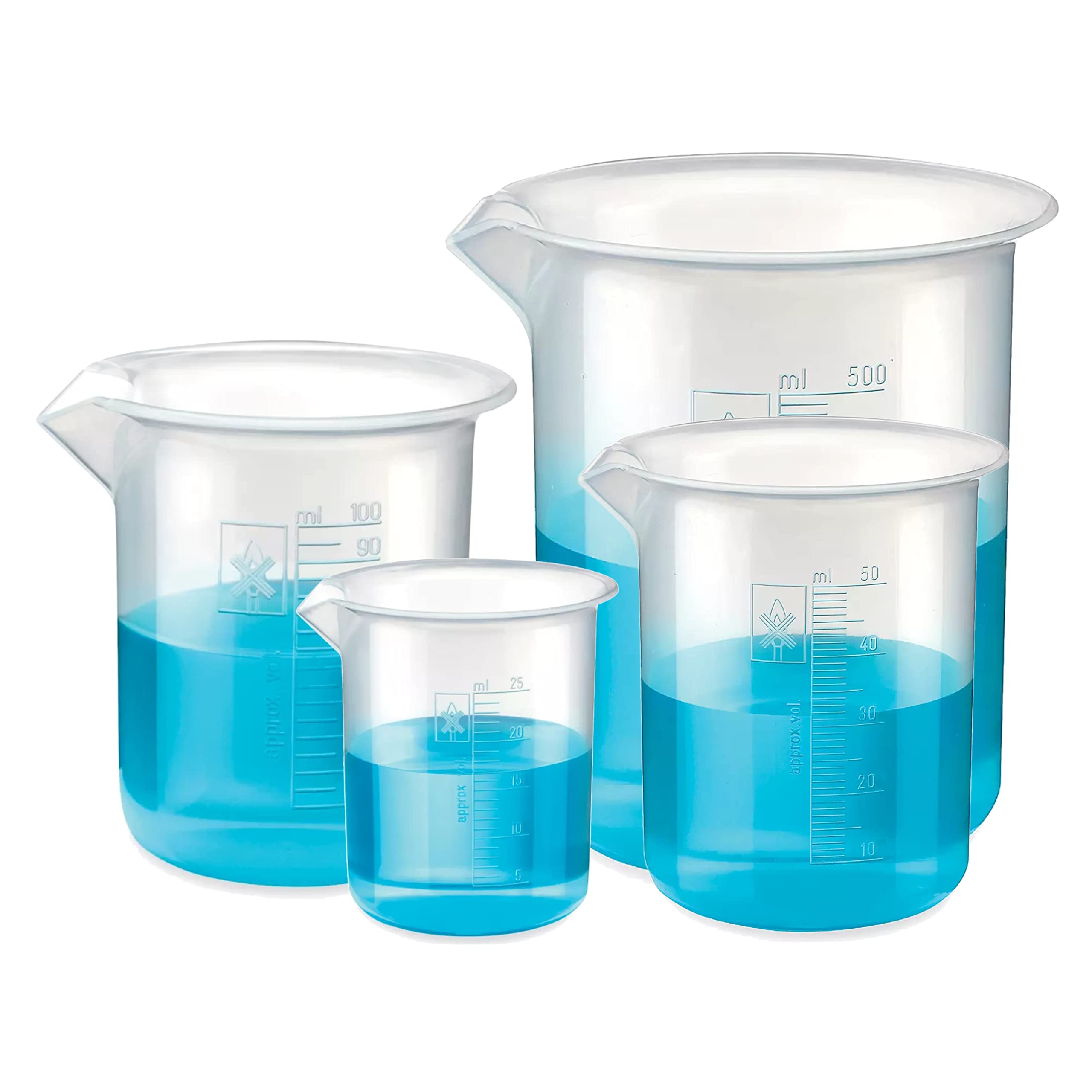 Bello Polypropylene Plastic Beaker 25ml, 50ml, 100ml, 500ml with ...