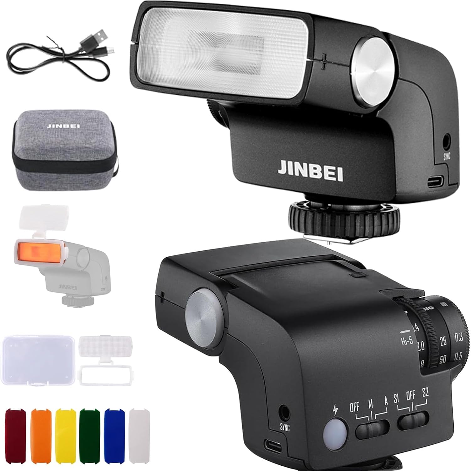 Amazon.com : JINBEI Hi-5 Retro Flash GN16 26Ws 2500mAh Portable Camera ...