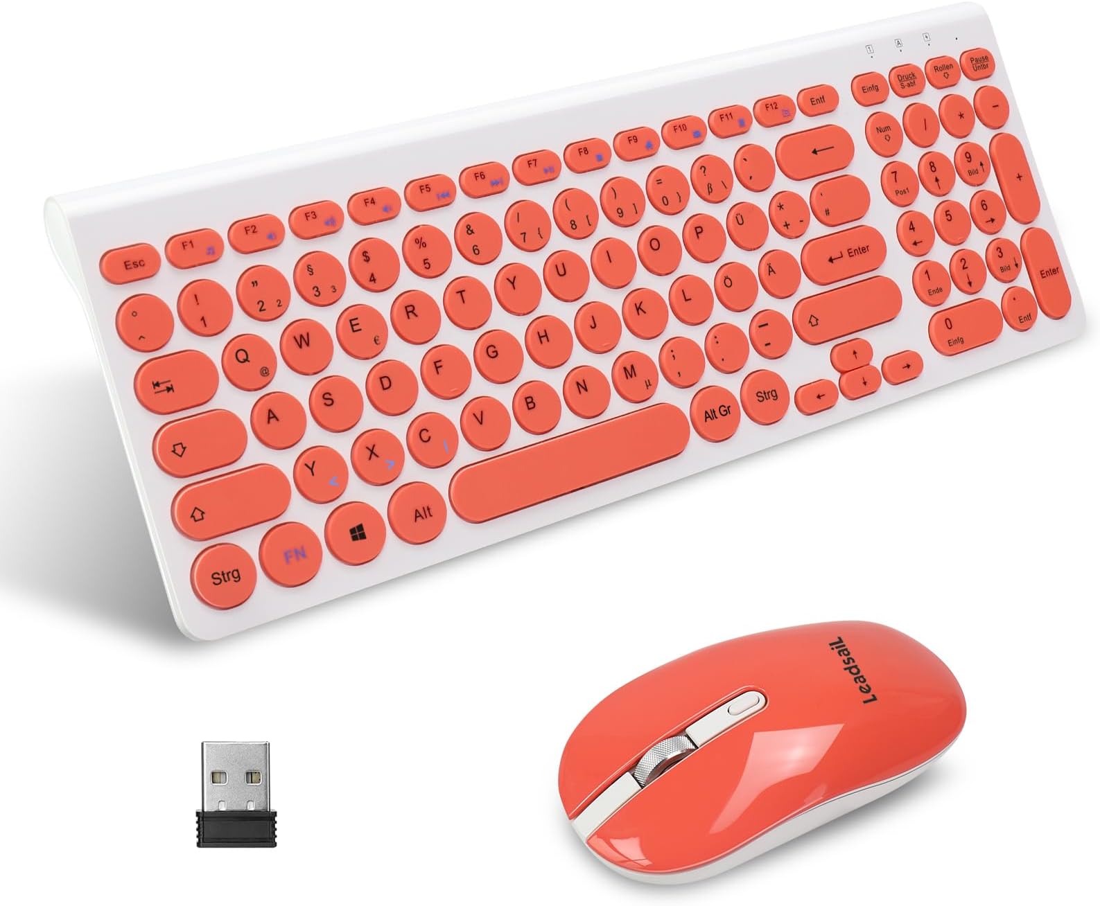 LeadsaiL Set Tastiera e Mouse Wireless, Italiano QWERTY 2.4GHz Full ...