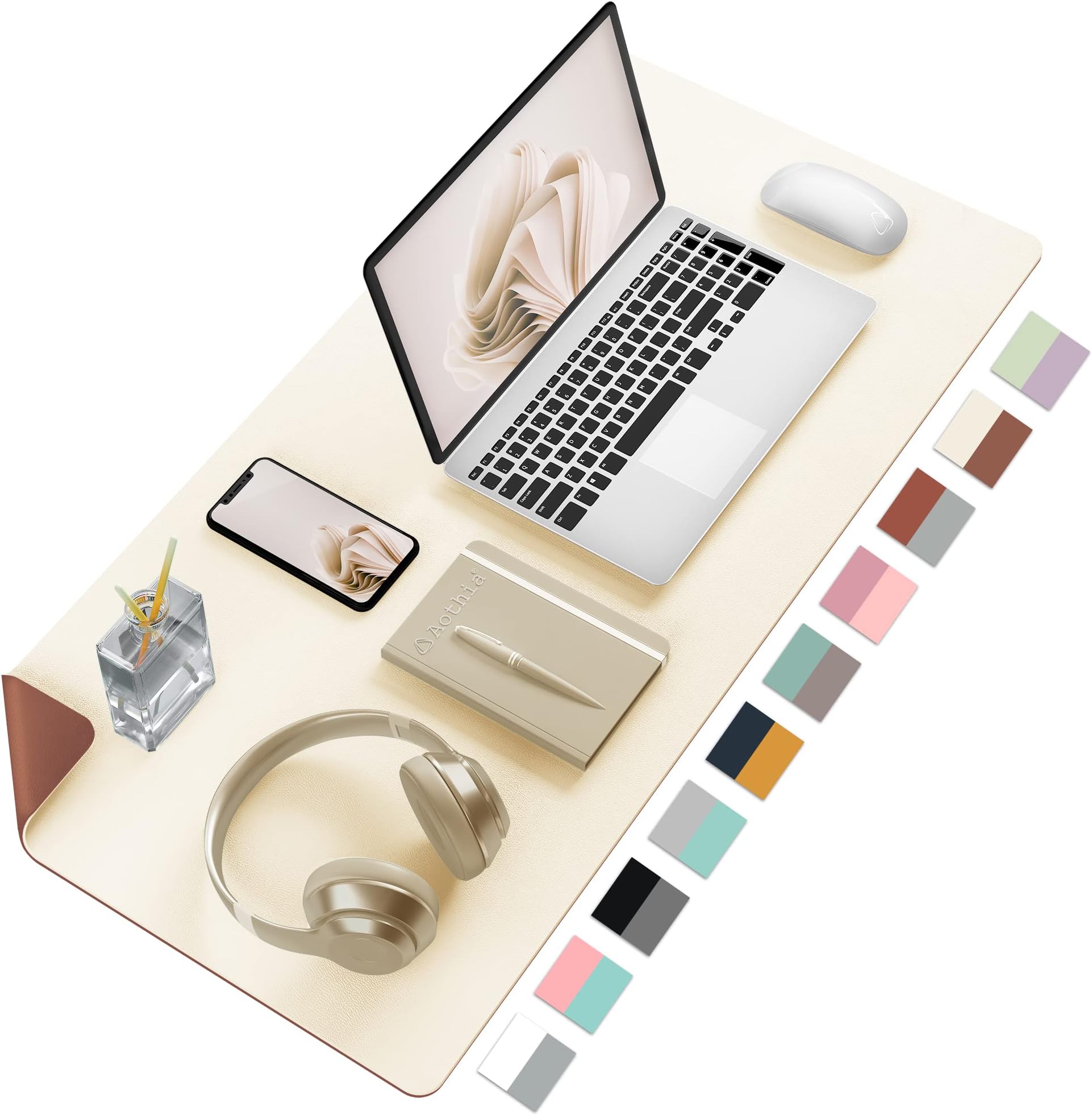 Amazon.com : Smead Desk Pad, Vegan Leather Desk Mat with Non-Slip Faux ...