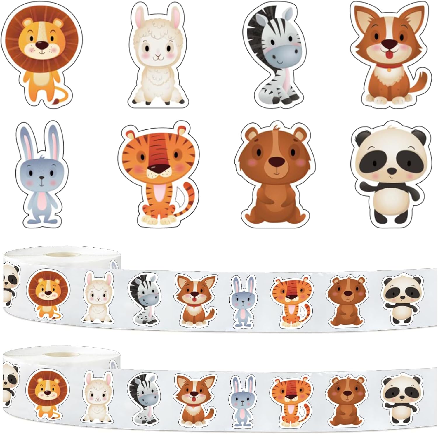 Amazon.com: CasaPopz 1200 PCS Cute Animal Roll of Stickers for Kids ...