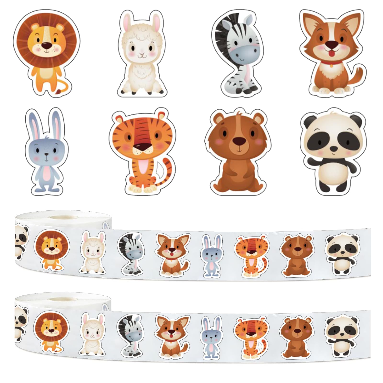 Amazon.com: CasaPopz 1200 PCS Cute Animal Roll of Stickers for Kids ...