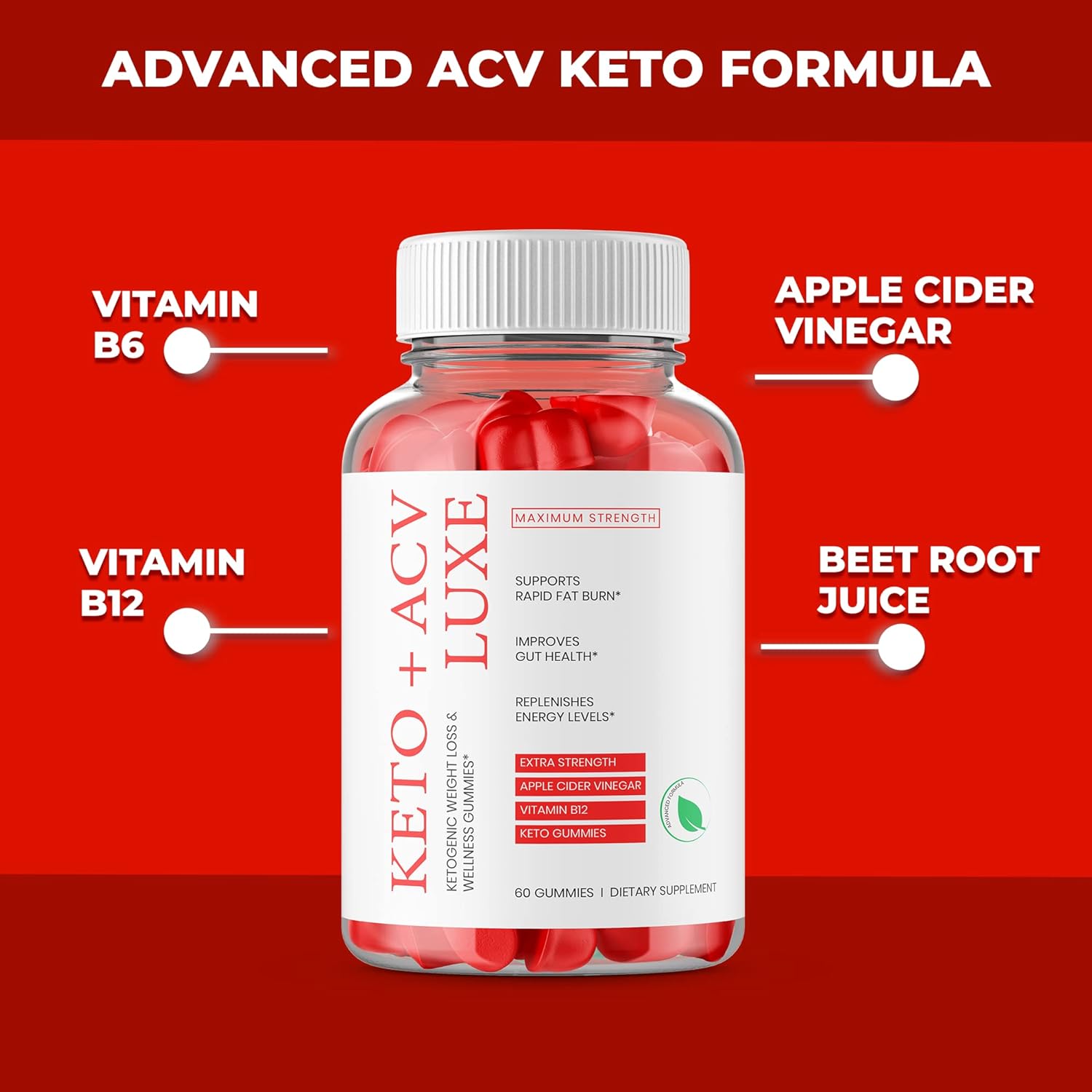 Paquete de 5 gomitas Keto Luxe Fórmula oficial veganas Keto Lux Gummies Keto ACV Luxe Gummies ...