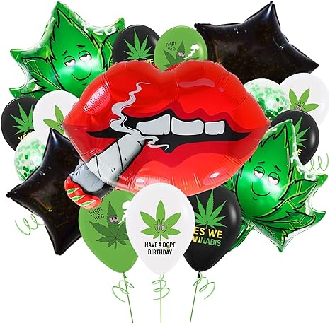 Amazon.com: CYMYLAR Weed Balloons Pot Leaf Party Decorations Weed Decor ...
